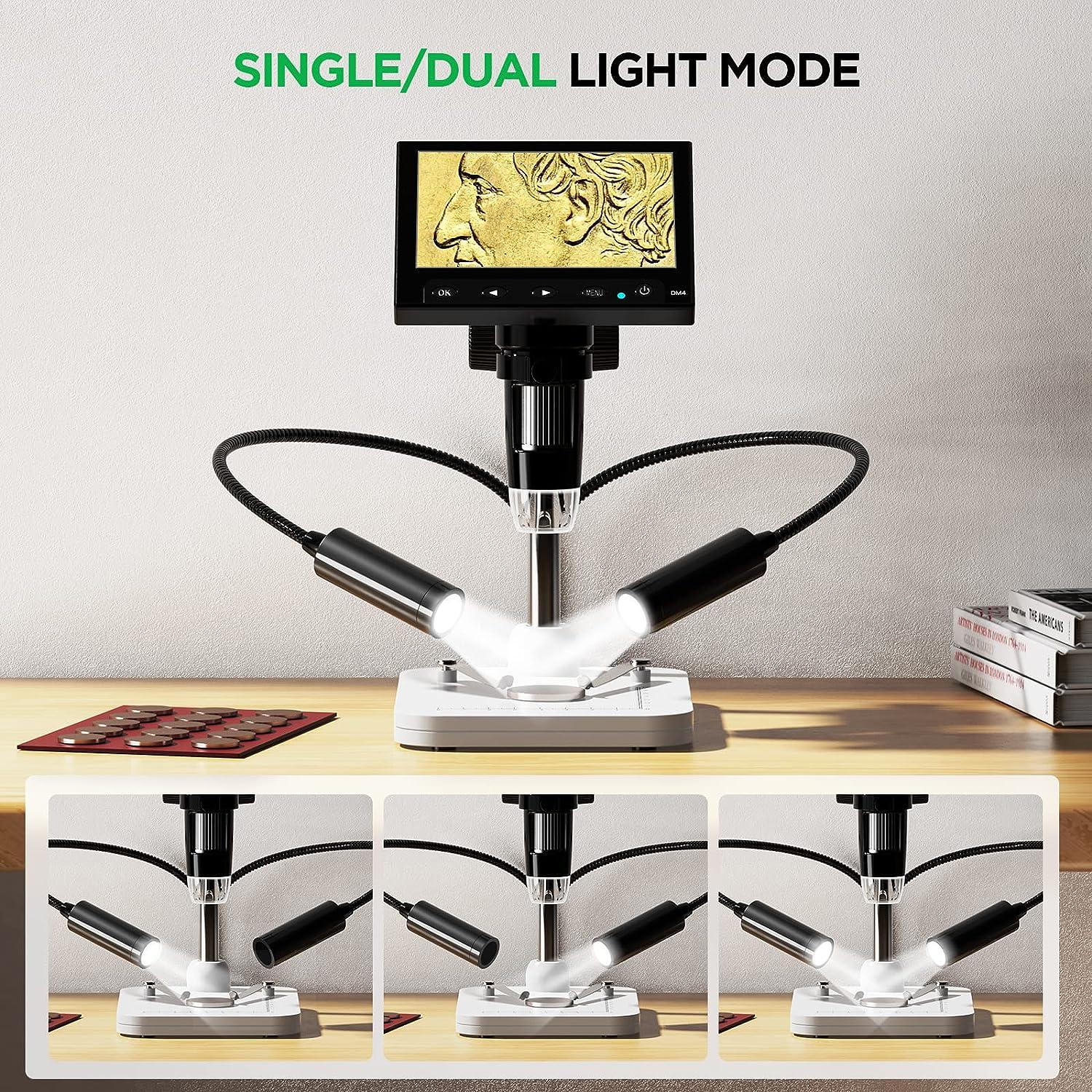 6W Gooseneck LED Fill Light for Digital Microscope | Dimmable Aluminum ...