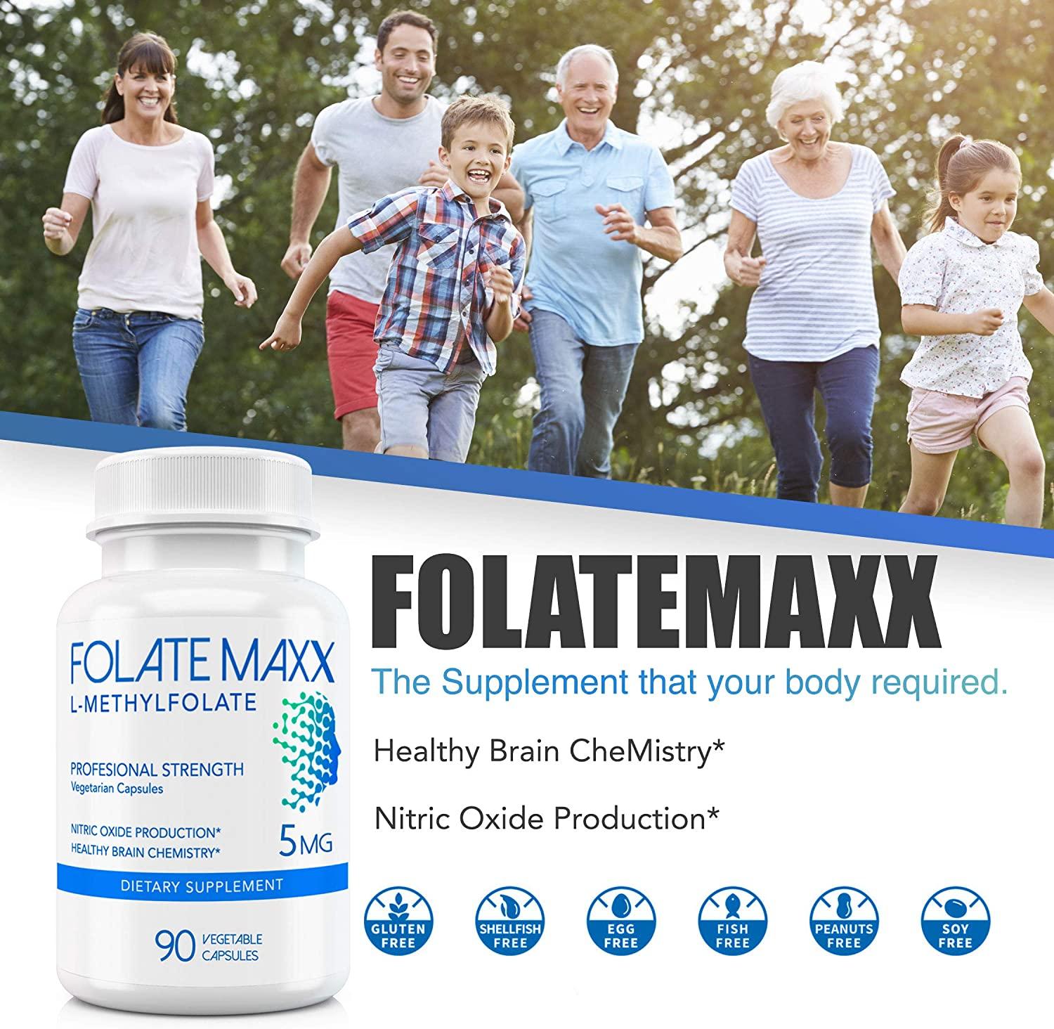 FolateMaxx 5mg L-Methylfolate Professional Active Folate 90 Capsules ...
