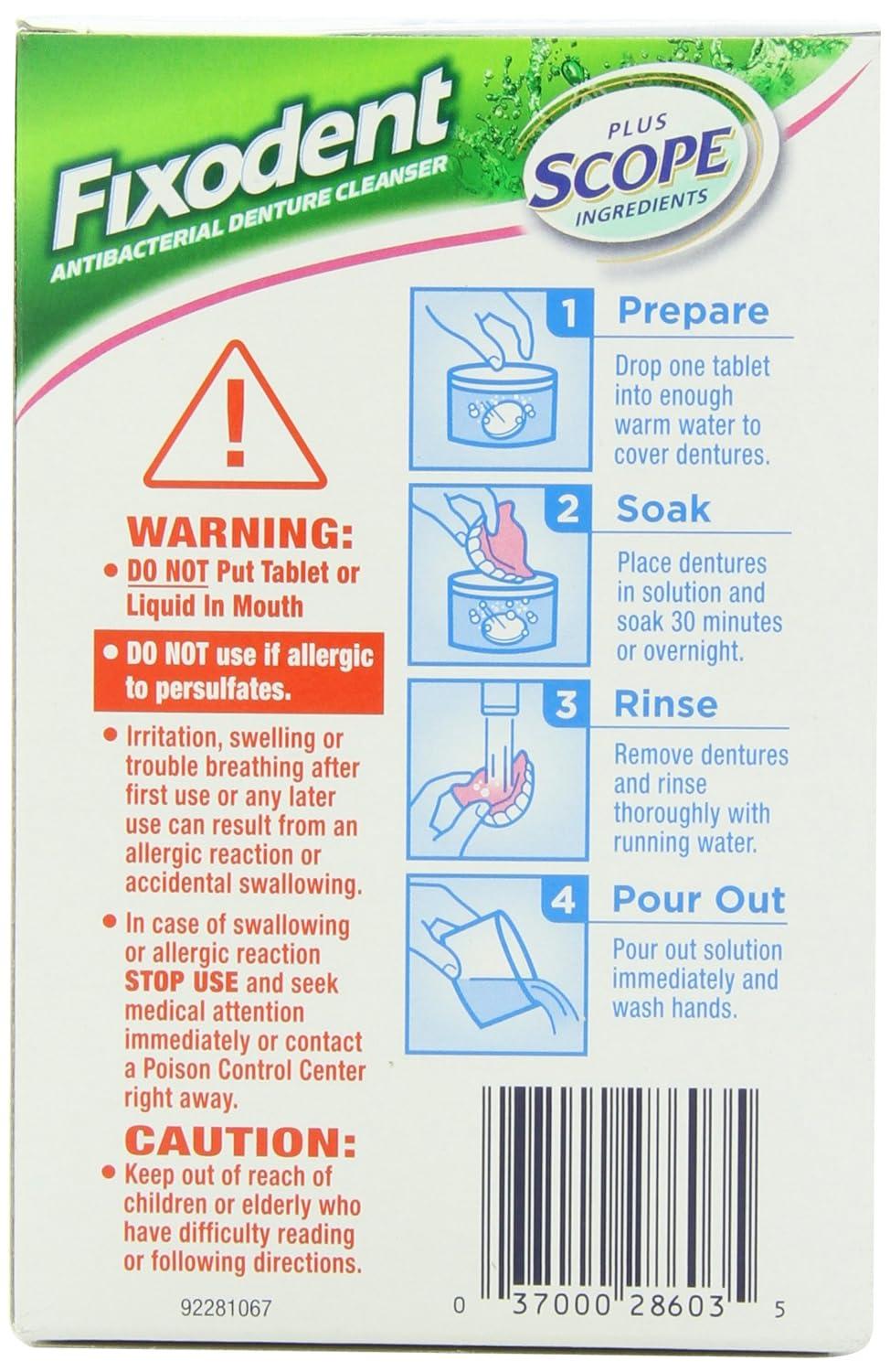 Fixodent Plus Scope Denture Cleanser Tablets - 36 Count | Premium ...