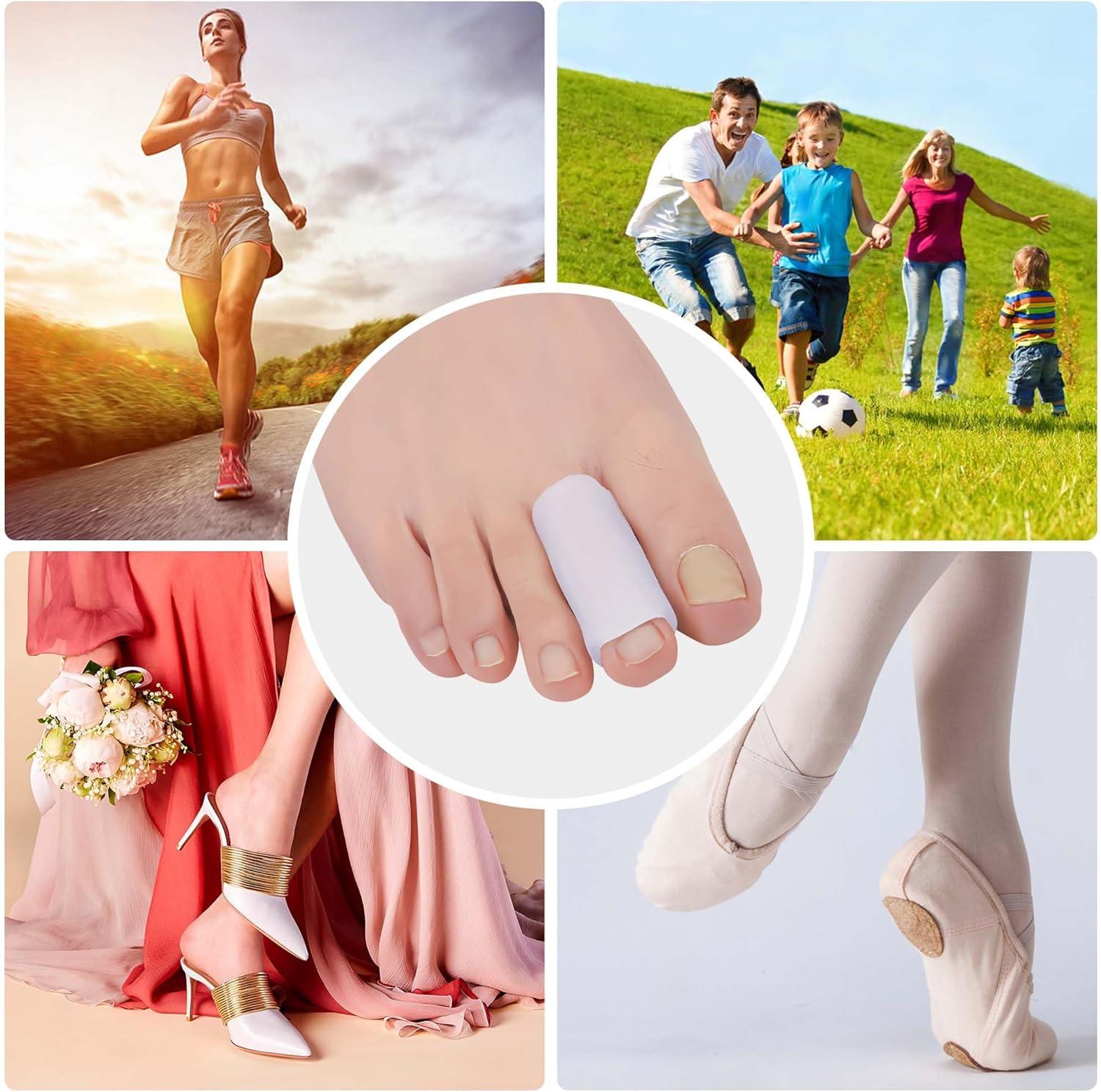 Hoogoo Gel Toe Sleeves 4 Pack Toe Tubes Protectors Pads for Middle Toe ...