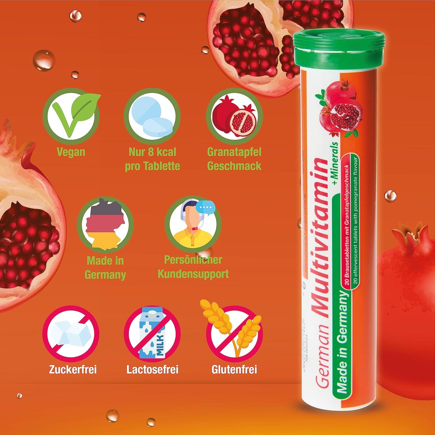 Buy German Multivitamin & Minerals Effervescent Tablets - 5x20 St ...