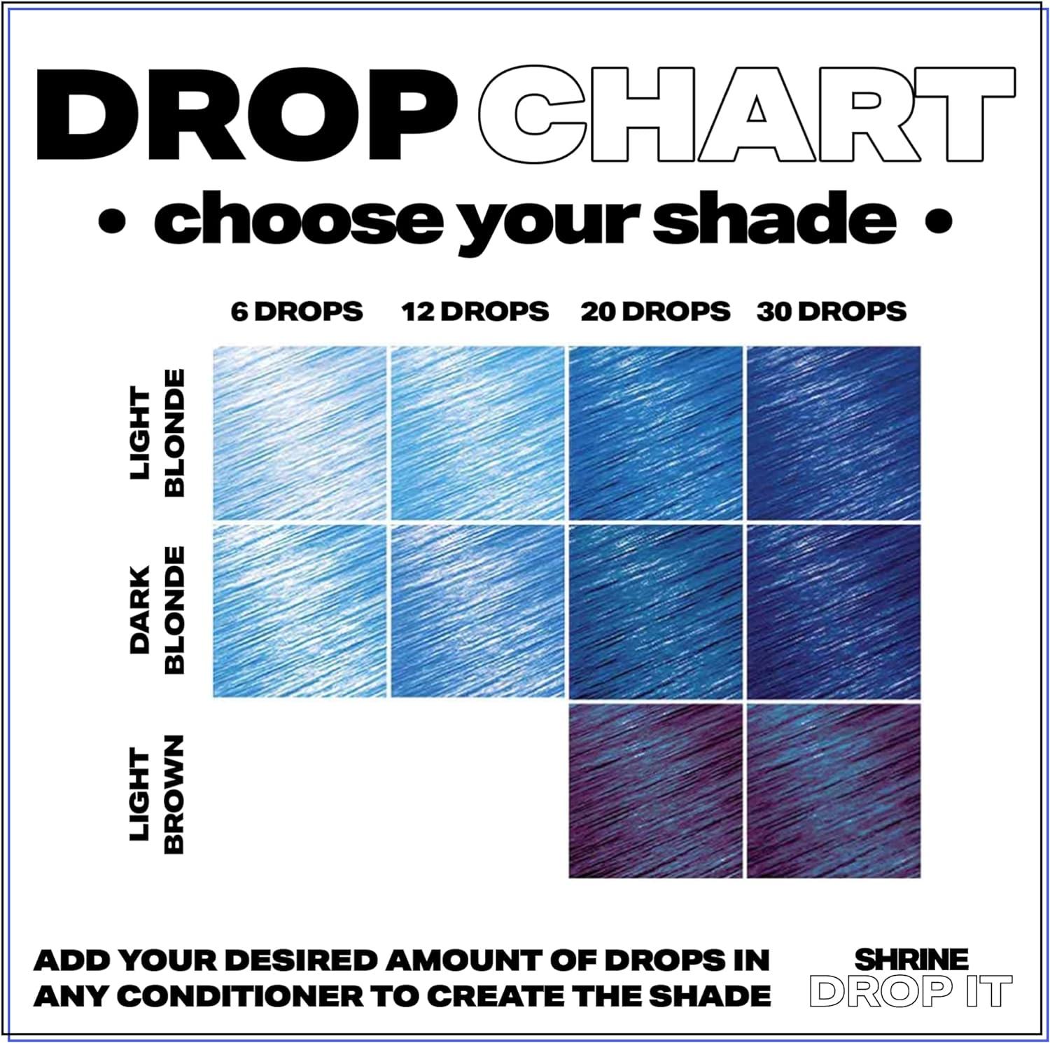 SHRINE Drop It Semi-Permanent Hair Dye Drops Blue 20ml (Pack of 1) blue ...