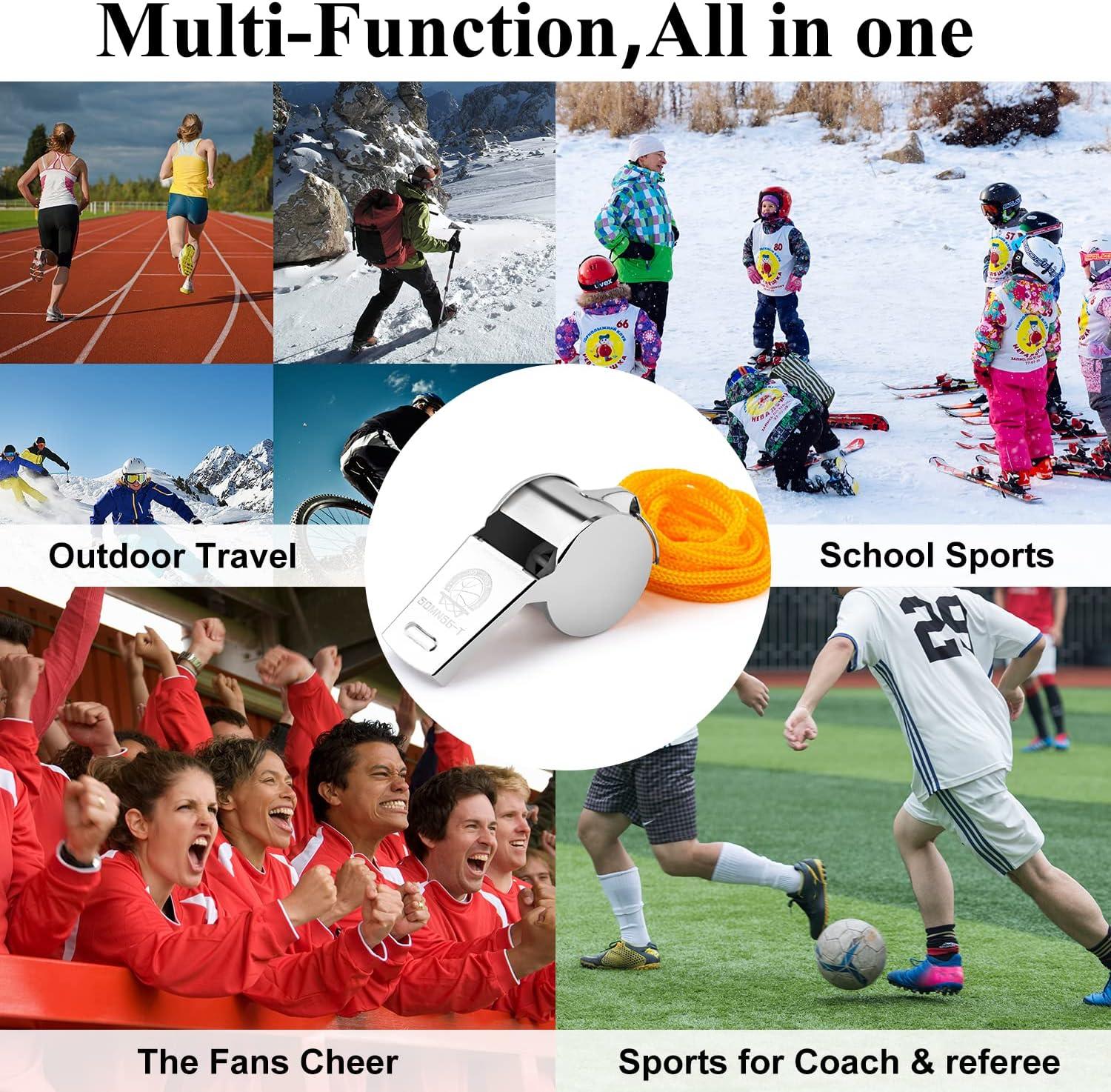 Sdmnsg-T 2 Pack Stainless Steel Sports Coach Whistles with Lanyard ...