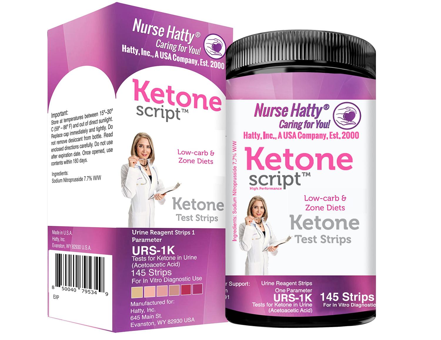 Nurse Hatty 145ct Ketone Test Strips for Low-Carb & Zone Diets - URS-1K ...
