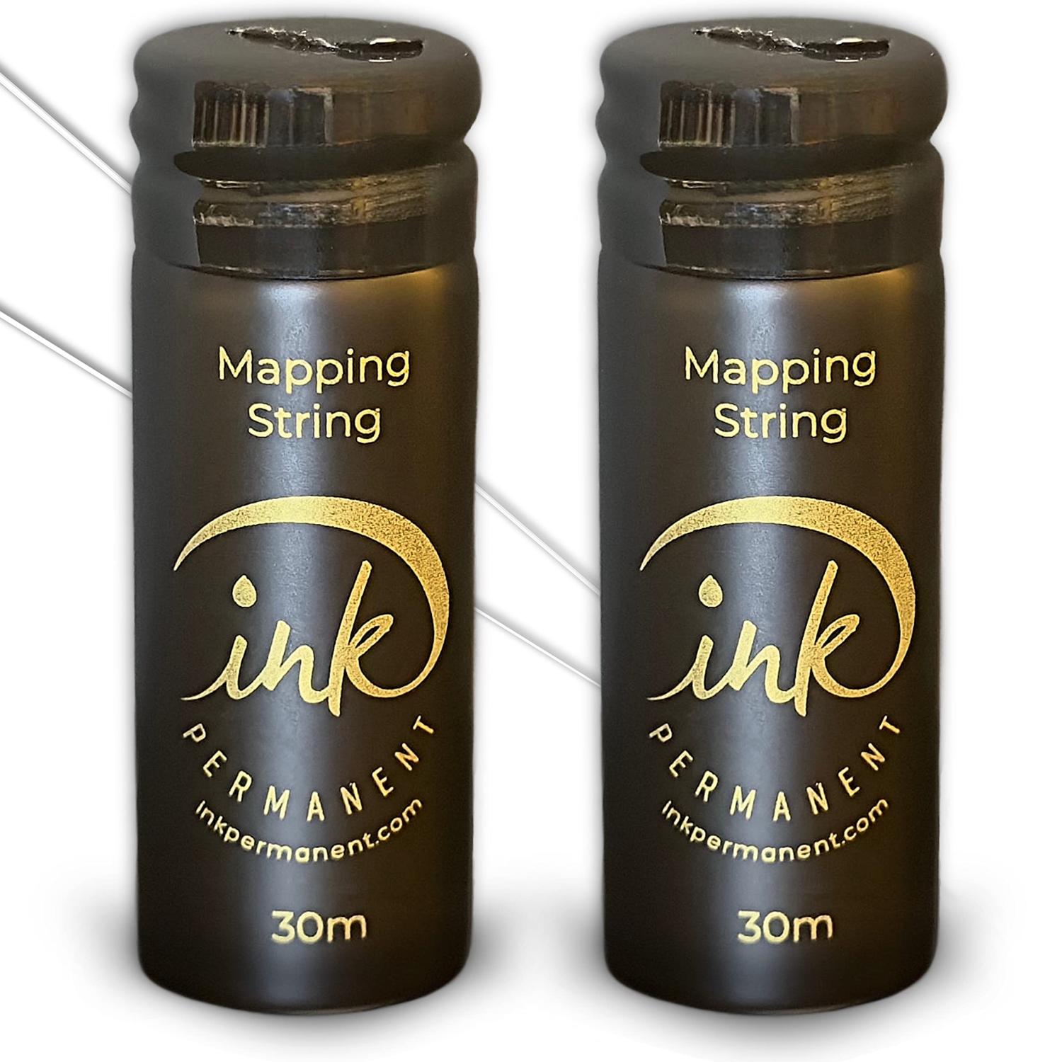 Ink Permanent Black Brow Mapping String - 2 x 100 Ft Bottles | Pre-Inked Mapping String for ...