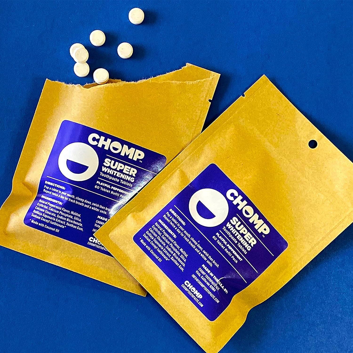 Chomp Peppermint Toothpaste Tablets Refill - Single Pack | Eco-Friendly ...