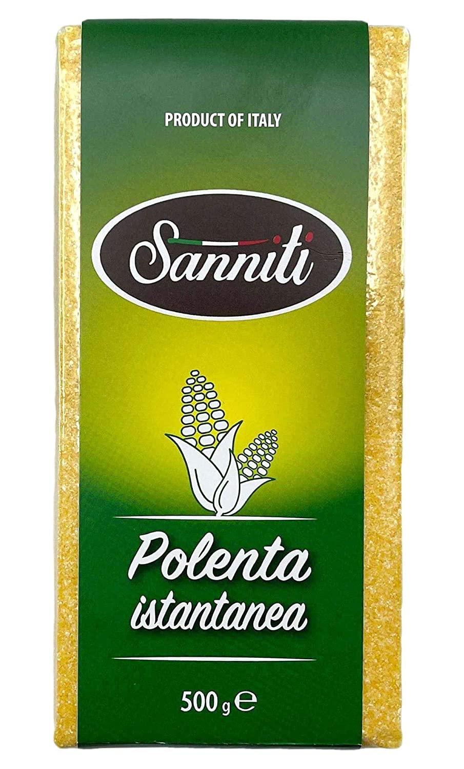 Sanniti Italian Instant Polenta 17.6 oz (Pack of 4) - Authentic Italian ...