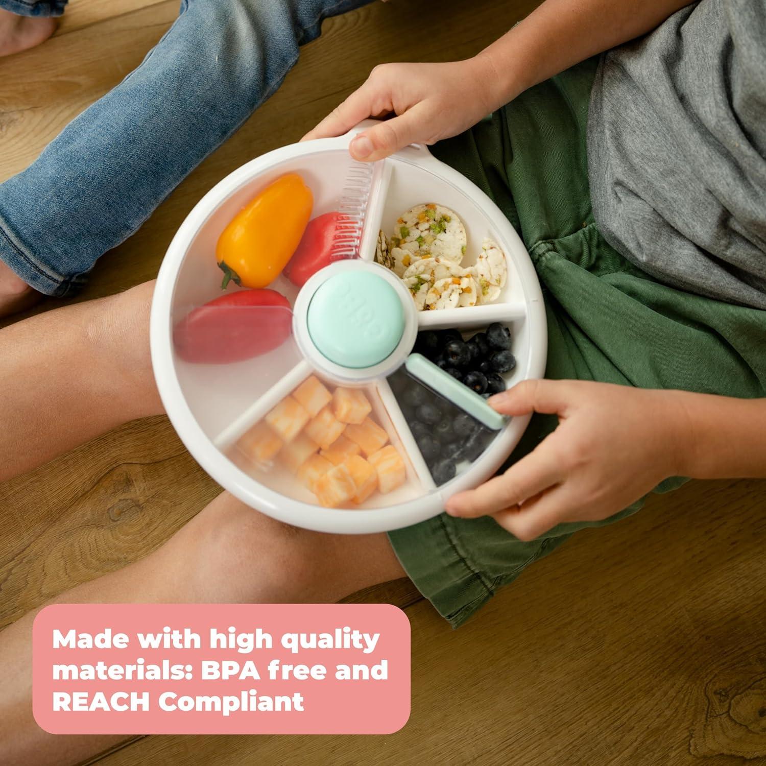 GoBe Kids Large Snack Spinner Bundle - Reusable 4-Compartment Dispenser ...