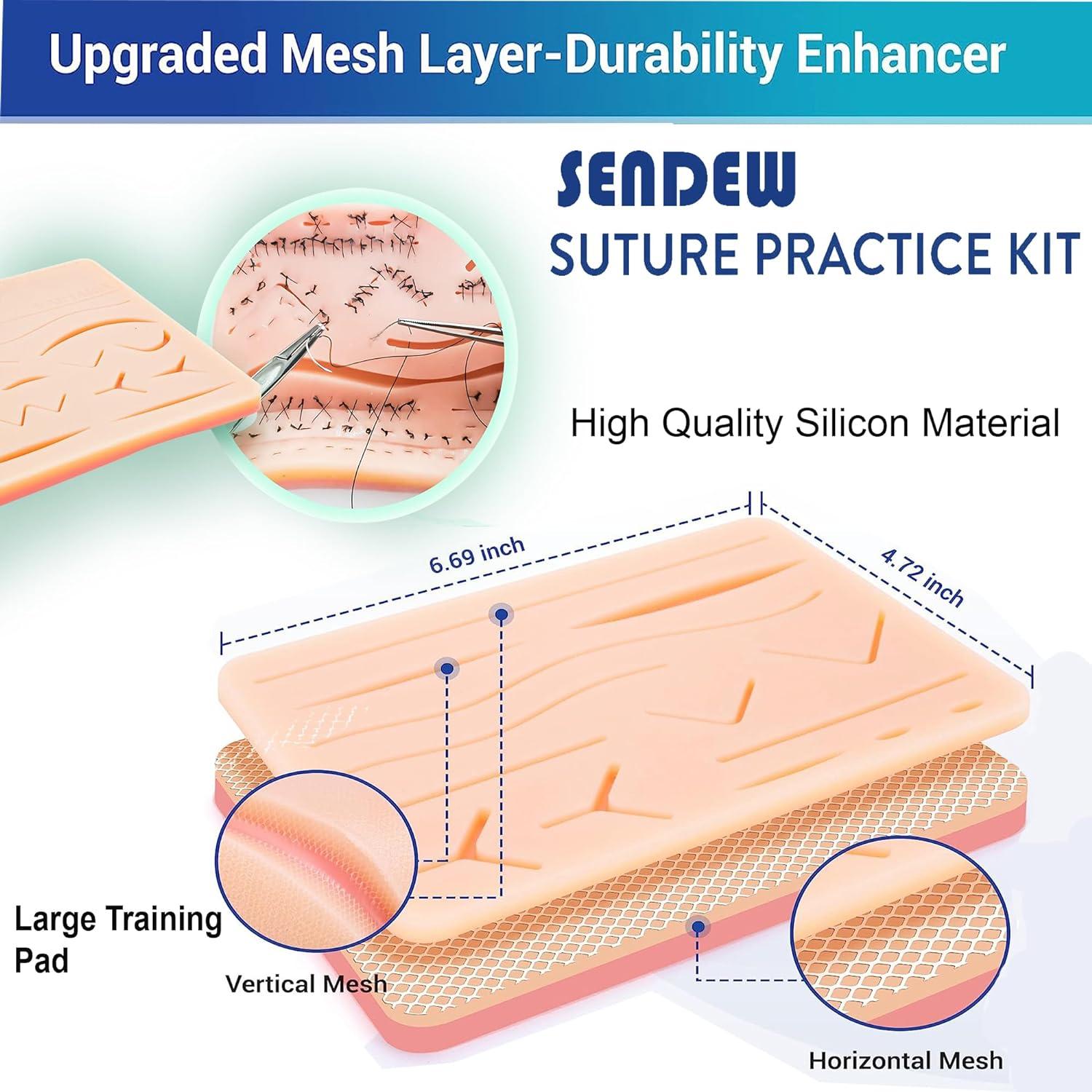 Suture Training Kit for Medical, Dental, Vet Students - Large Silicone ...