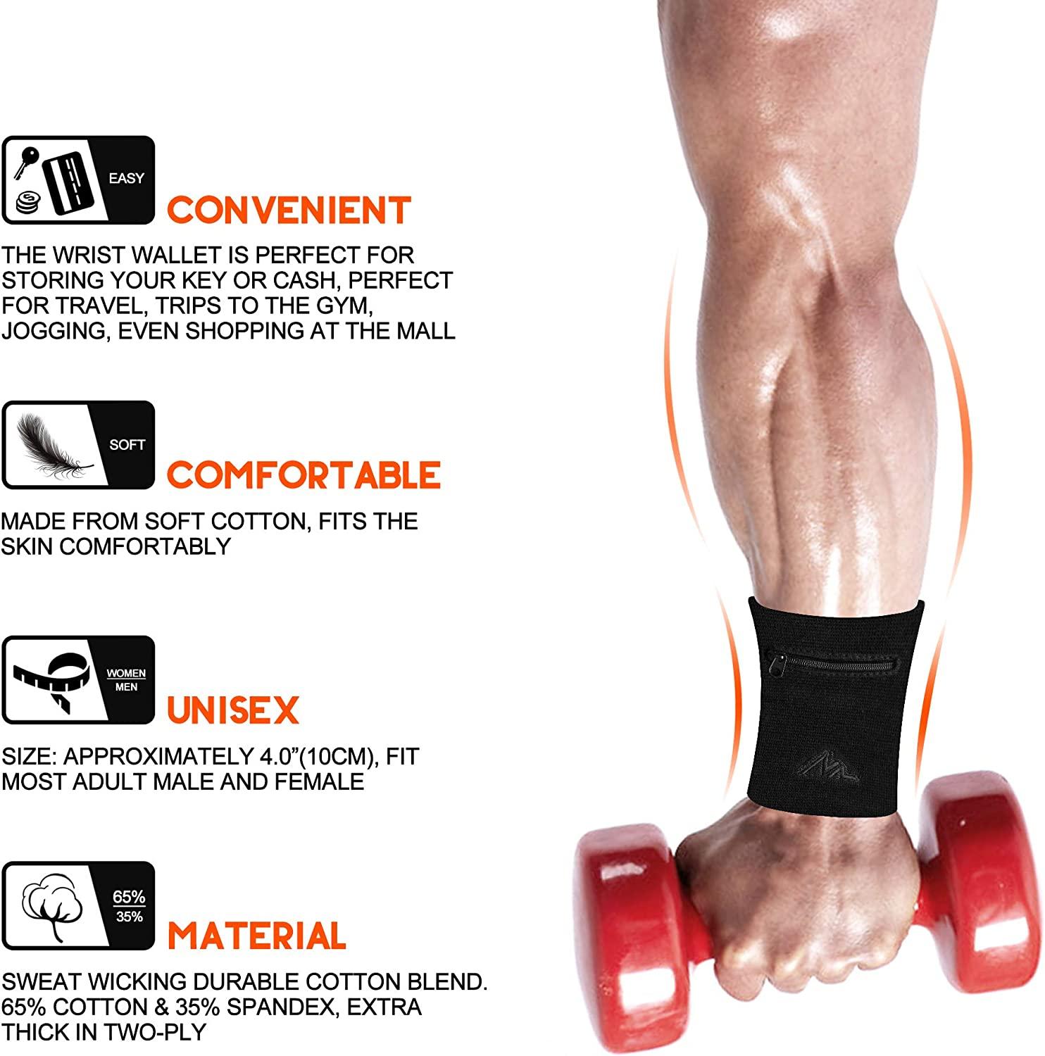 NEWZILL Wrist Wallet (Wristband) with Zipper - for Running Walking ...