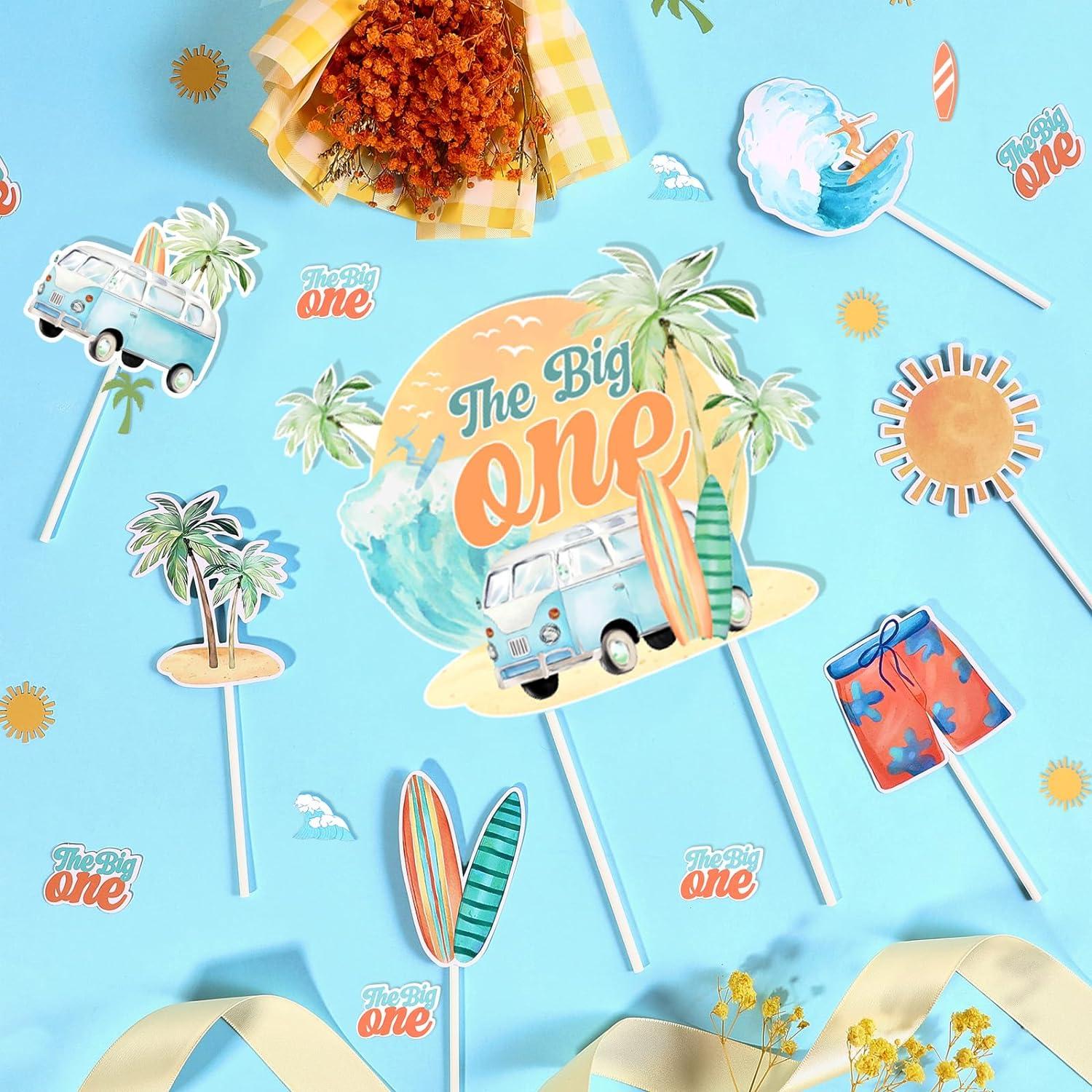 Fangleland 25 Pieces Surf Cake Topper Cupcake Picks Set - The Big One ...