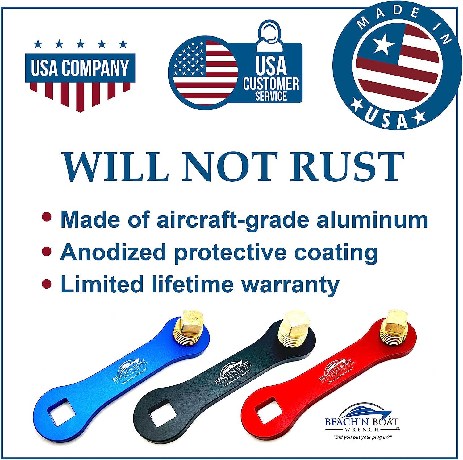 Elite Engineering USA BeachN Boat 1/2 NPT Drain Plug Wrench with Spare ...