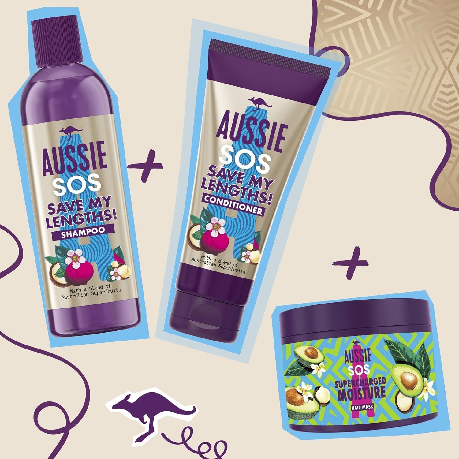 Aussie Conditioner SOS Save My Lengths Instant Detangling Vegan Frizz ...