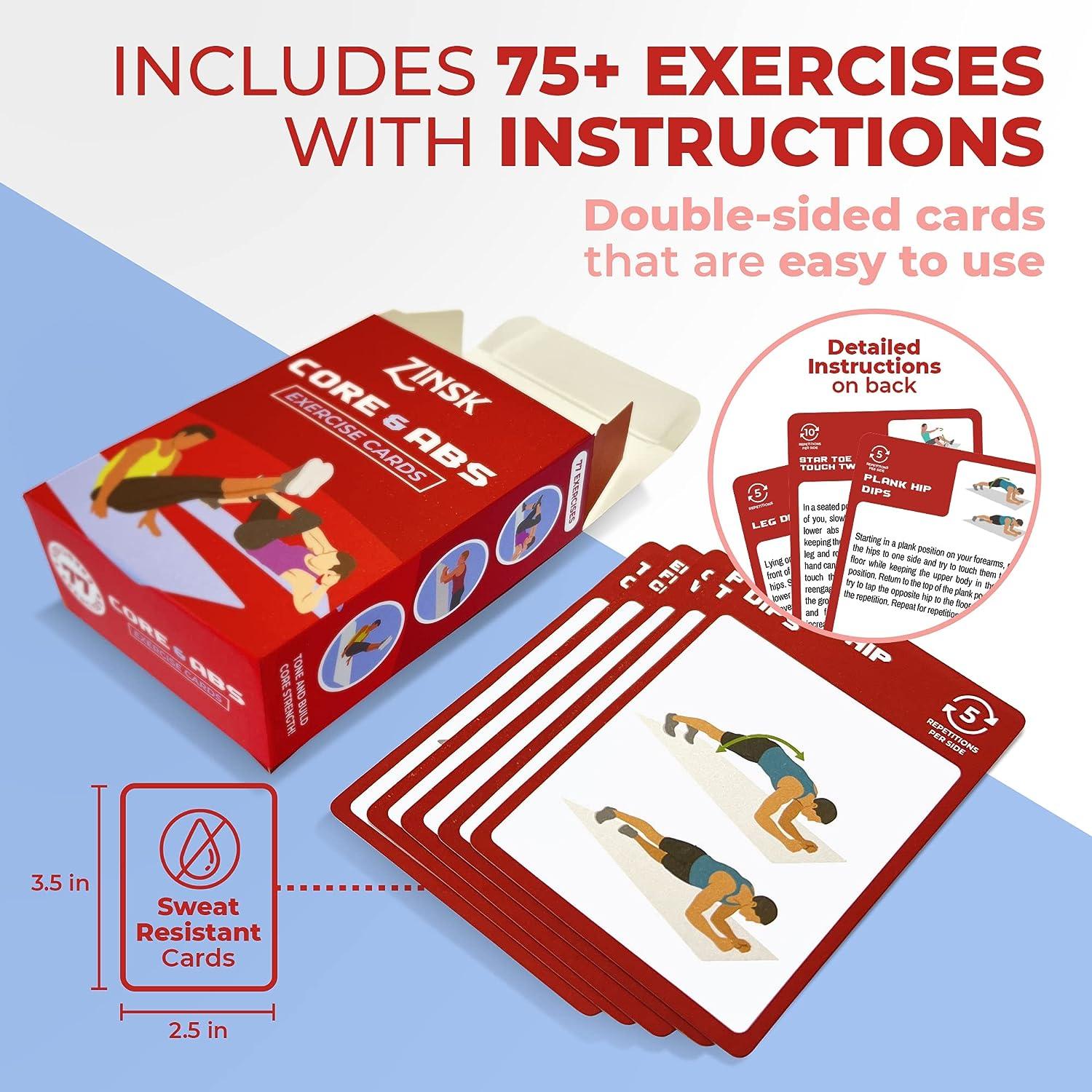 Abs and Core Exercise Cards - 75+ Workout Cards for Ultimate Core ...