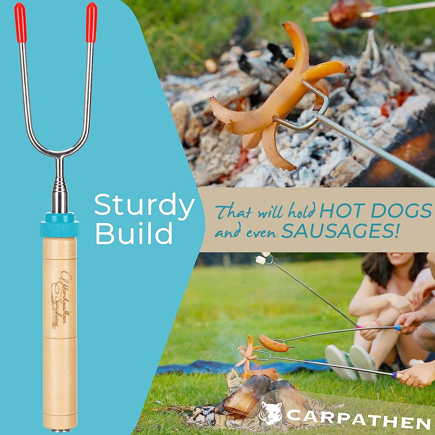 CARPATHEN Campfire Sticks for Marshmallows and Hot Dogs - Set of 6 ...