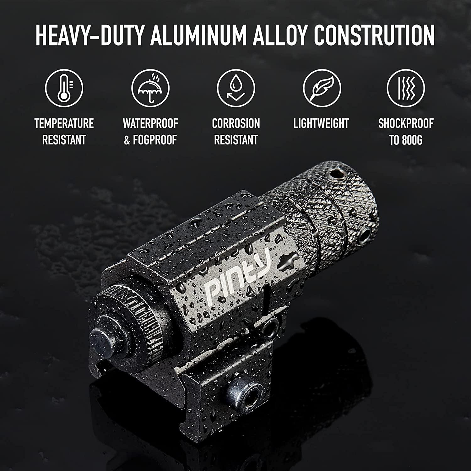 Pinty Compact Tactical Red Laser Sight with Picatinny Mount for Hunting - Bright and Easy to Use ...