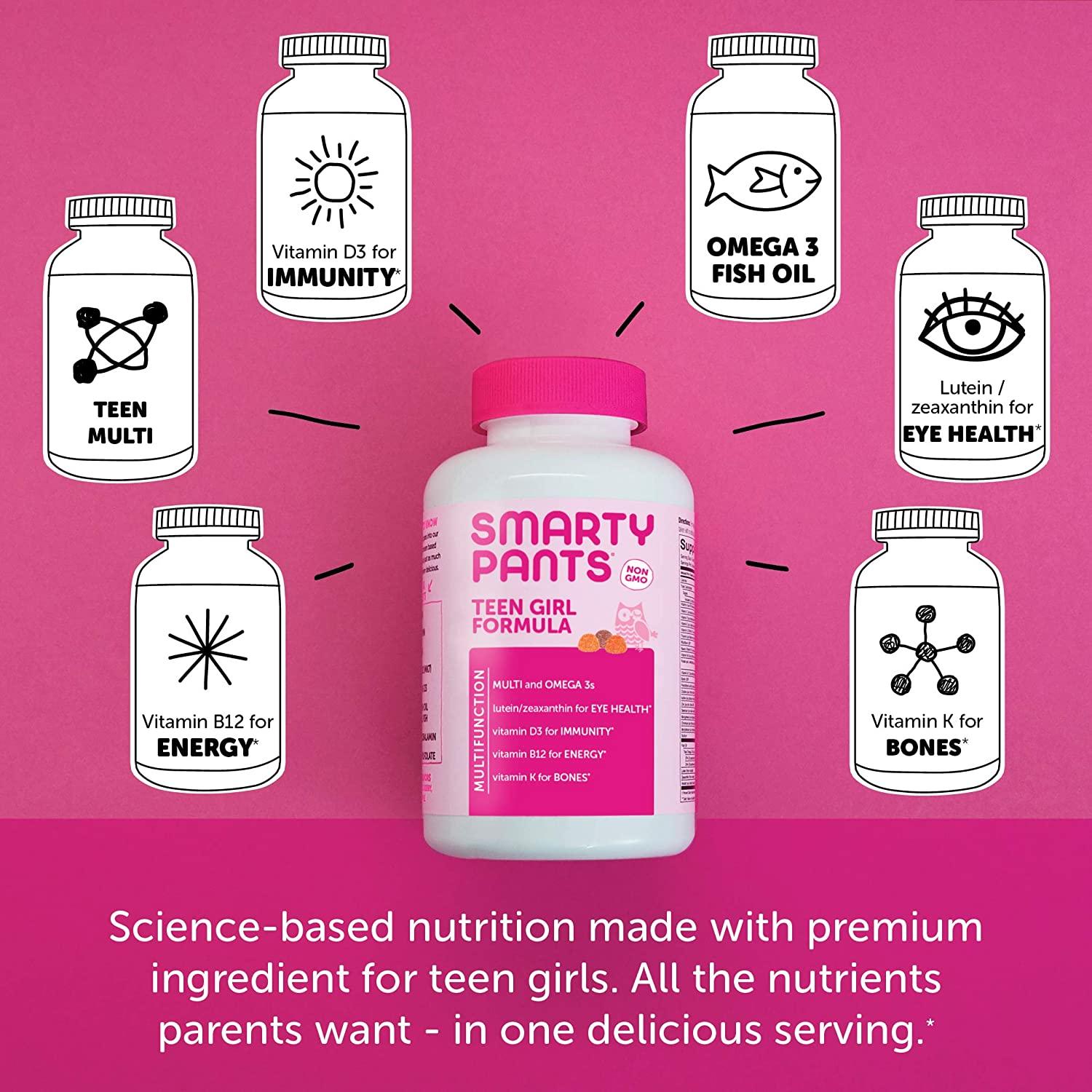 SmartyPants Teen Girl Multivitamin Gummies - Immune Support & Energy ...