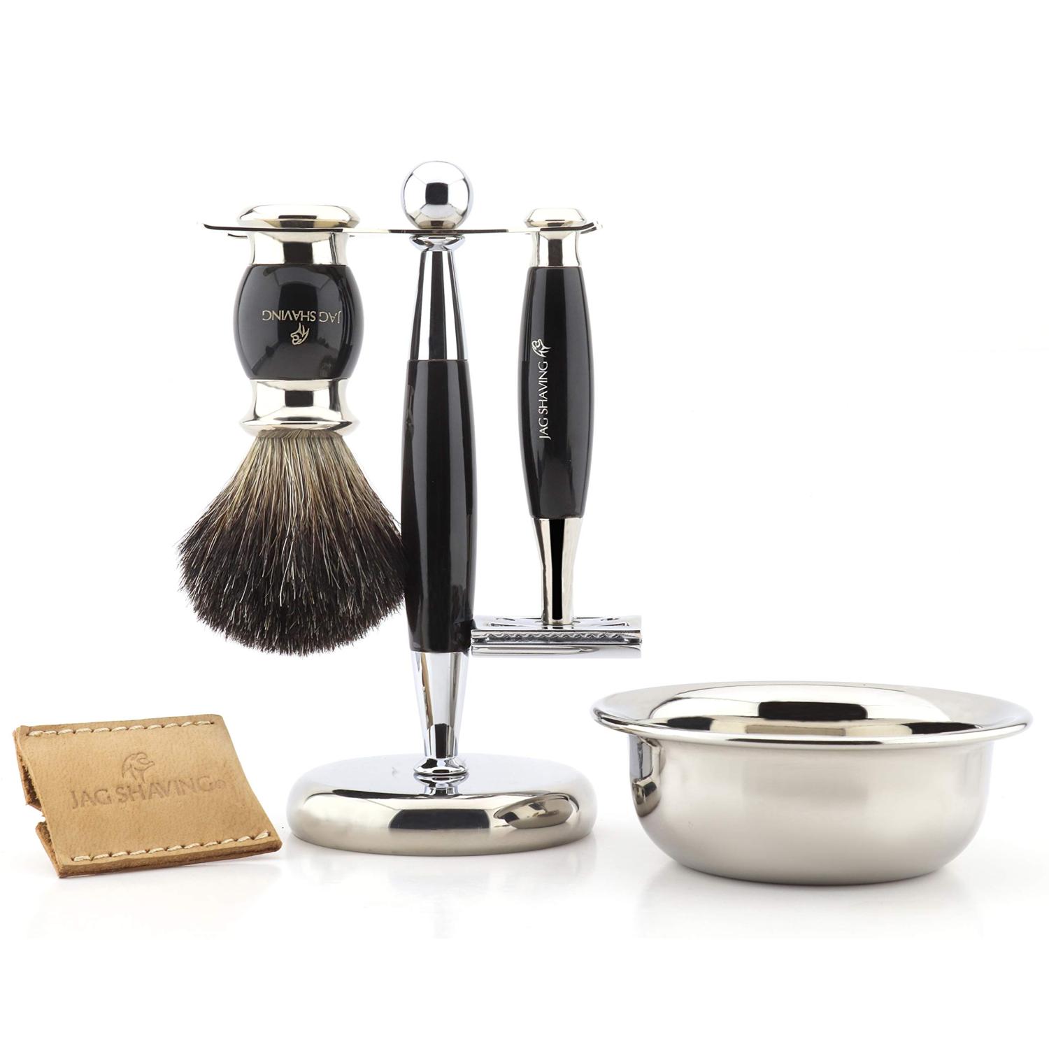 JAG Shaving Luxury Razor Set for Men | Double-Sided Razor Brush Stand ...