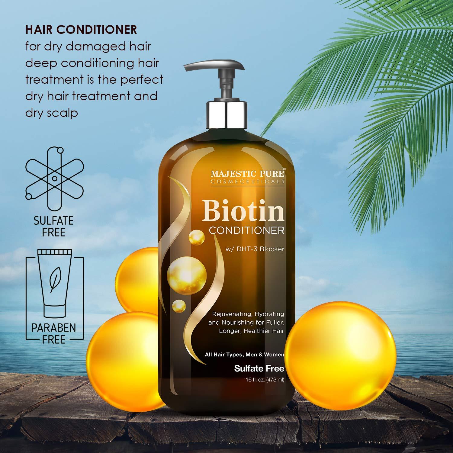 MAJESTIC PURE Biotin Conditioner for Hair Loss - DHT-3 Blocker ...