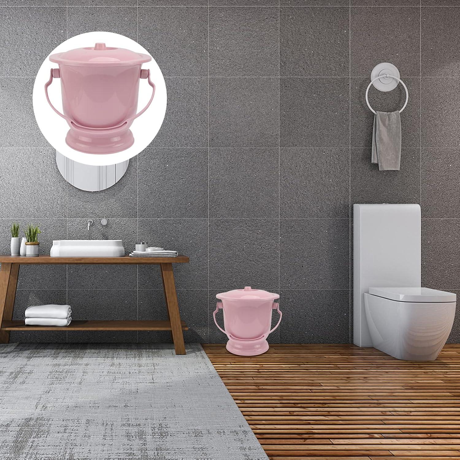 Portable Toilet Chamber Pot with Lid Handle Bedpan Urine Pots Urine ...