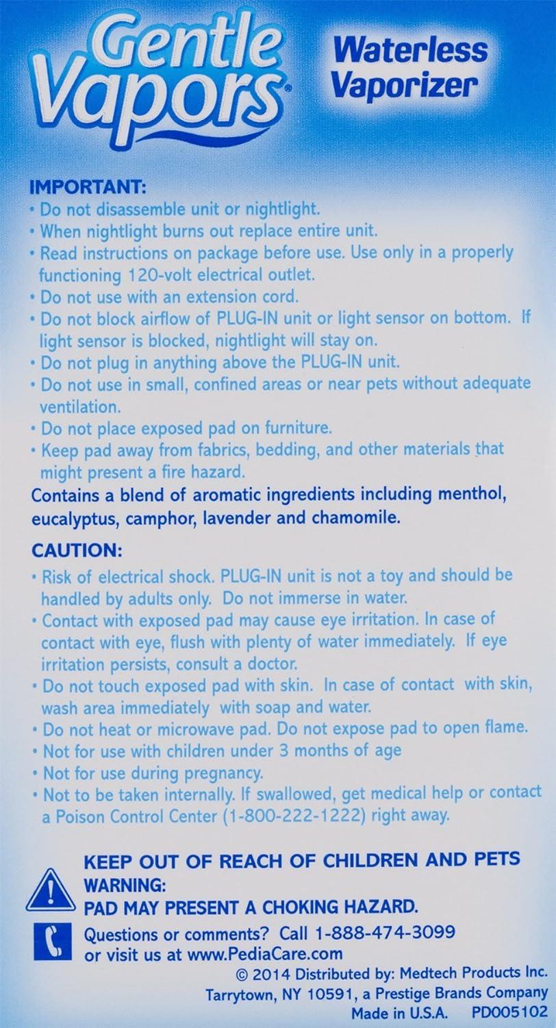 Pediacare Gentle Vapors Plug In Unit with 5 Refills - Waterless ...