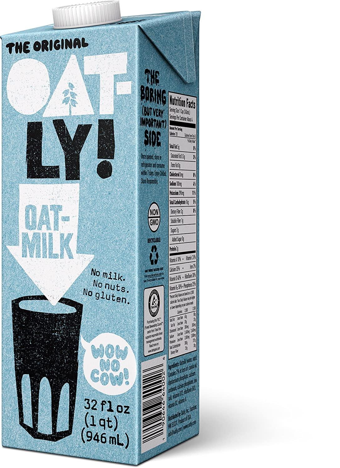 Oatly Oat Milk Original 32 oz Pack of 6 - Gluten Free, Dairy Free ...