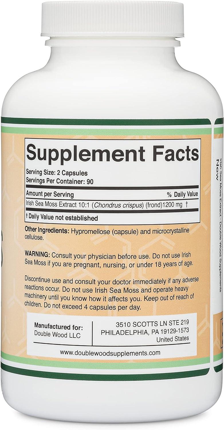 Irish Sea Moss Capsules 180 Count - Ultra High Purity Potent Extract ...