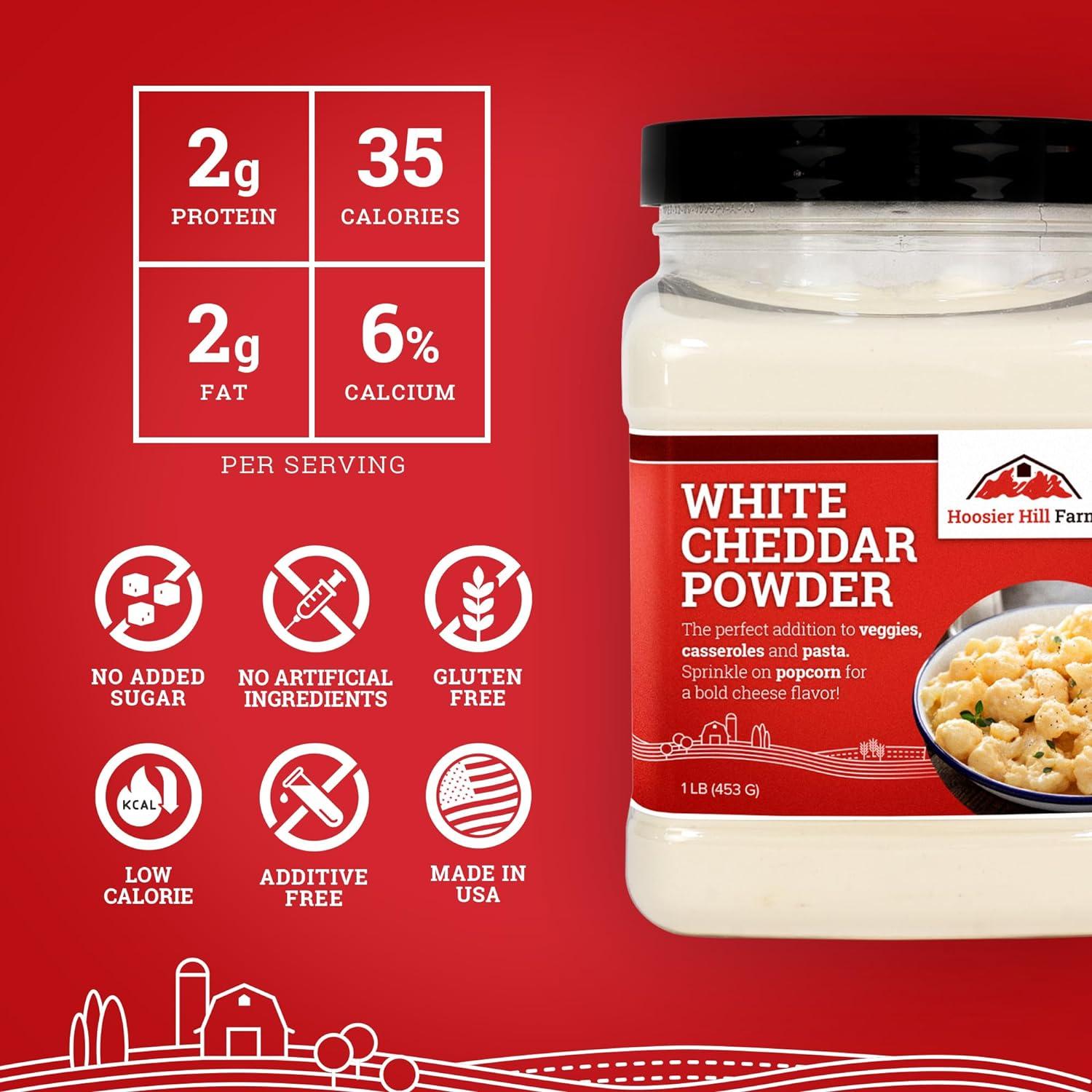 Hoosier Hill Farm Premium White Cheddar Cheese Powder - 1 lb (Gluten ...