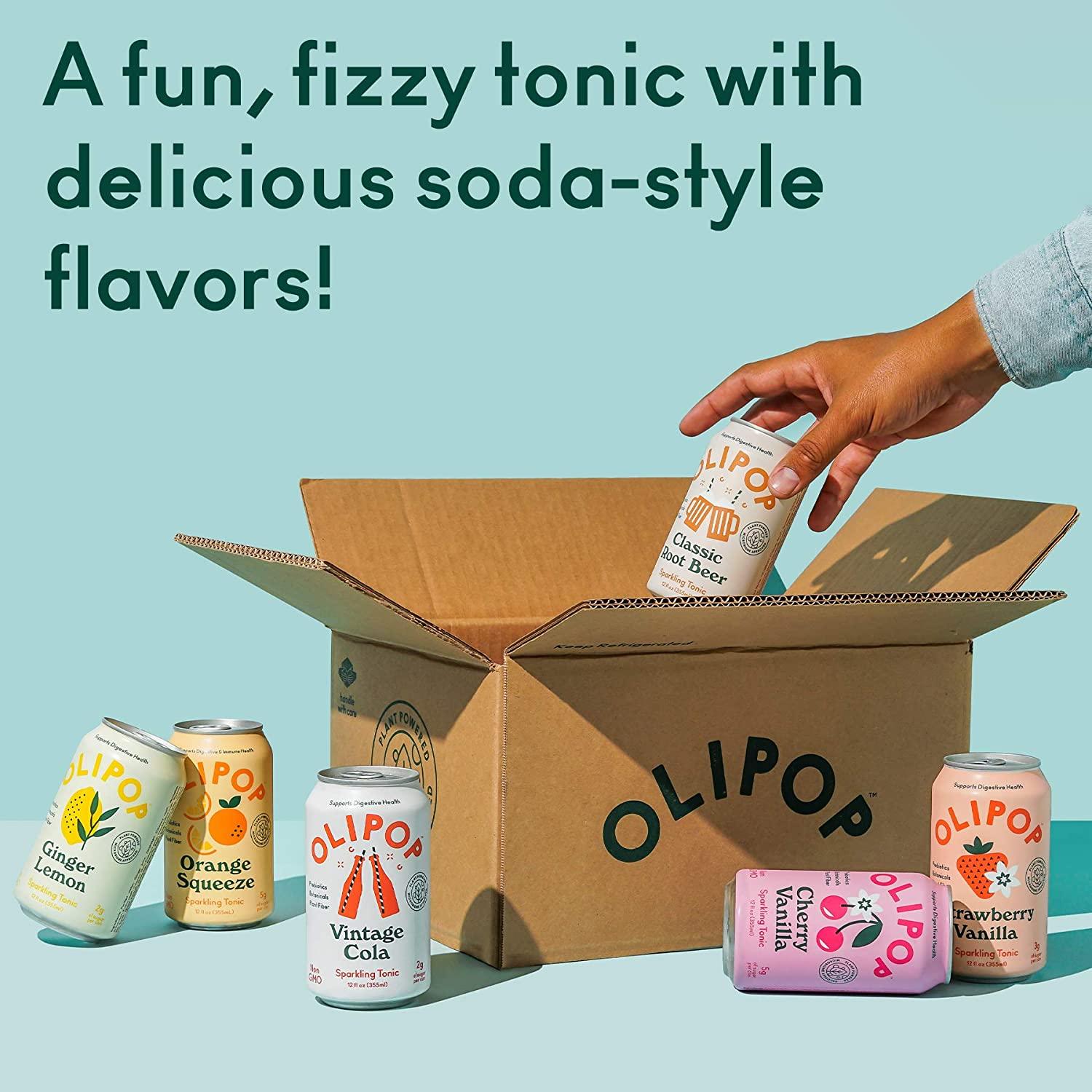 OLIPOP 6-Flavor Soda Variety Pack | Healthy Prebiotic Soft Drinks ...