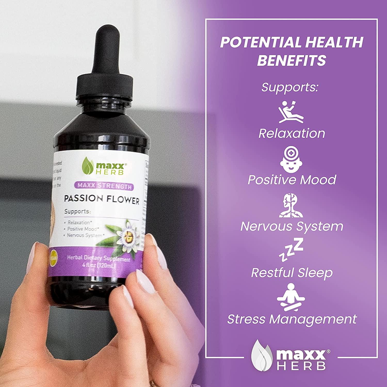 Maxx Herb Passion Flower Extract - Max Strength Liquid for Relaxation ...