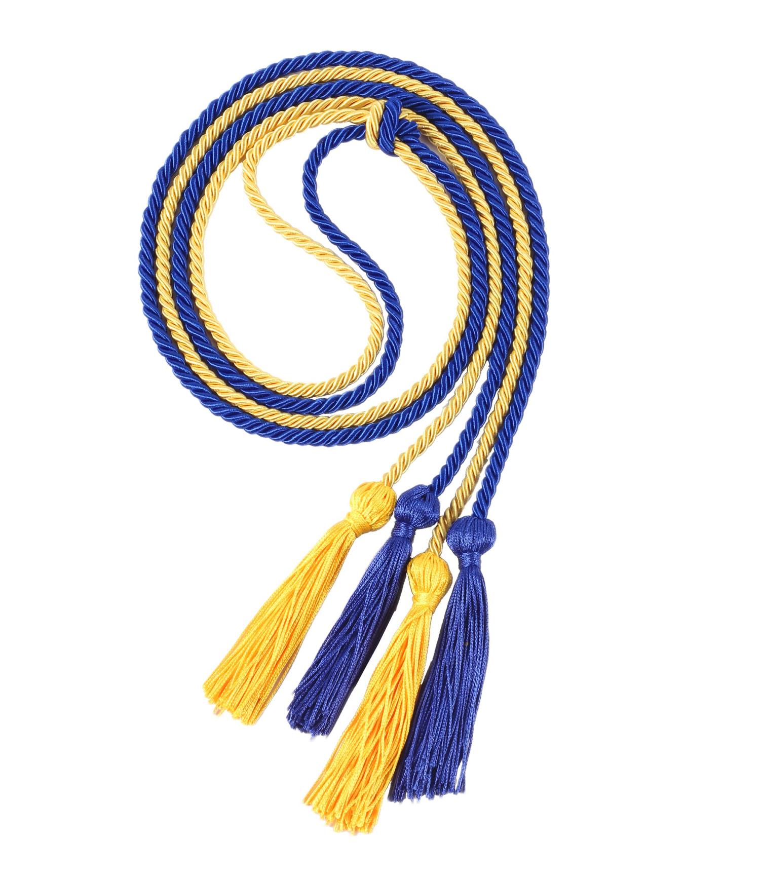 Double Graduation Honor Cords - Royal Blue and Gold 68 | Buy Now with ...