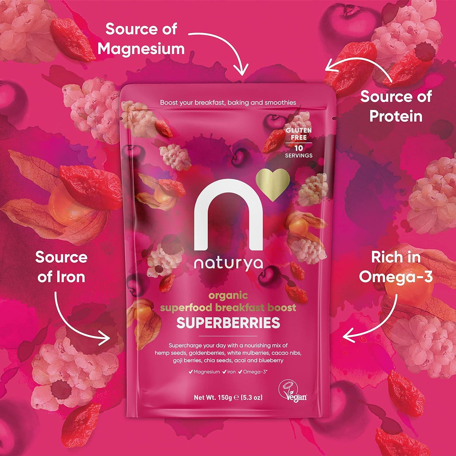 Naturya Organic Superberries Breakfast Boost - Omega-3 Rich Hemp, Goji ...