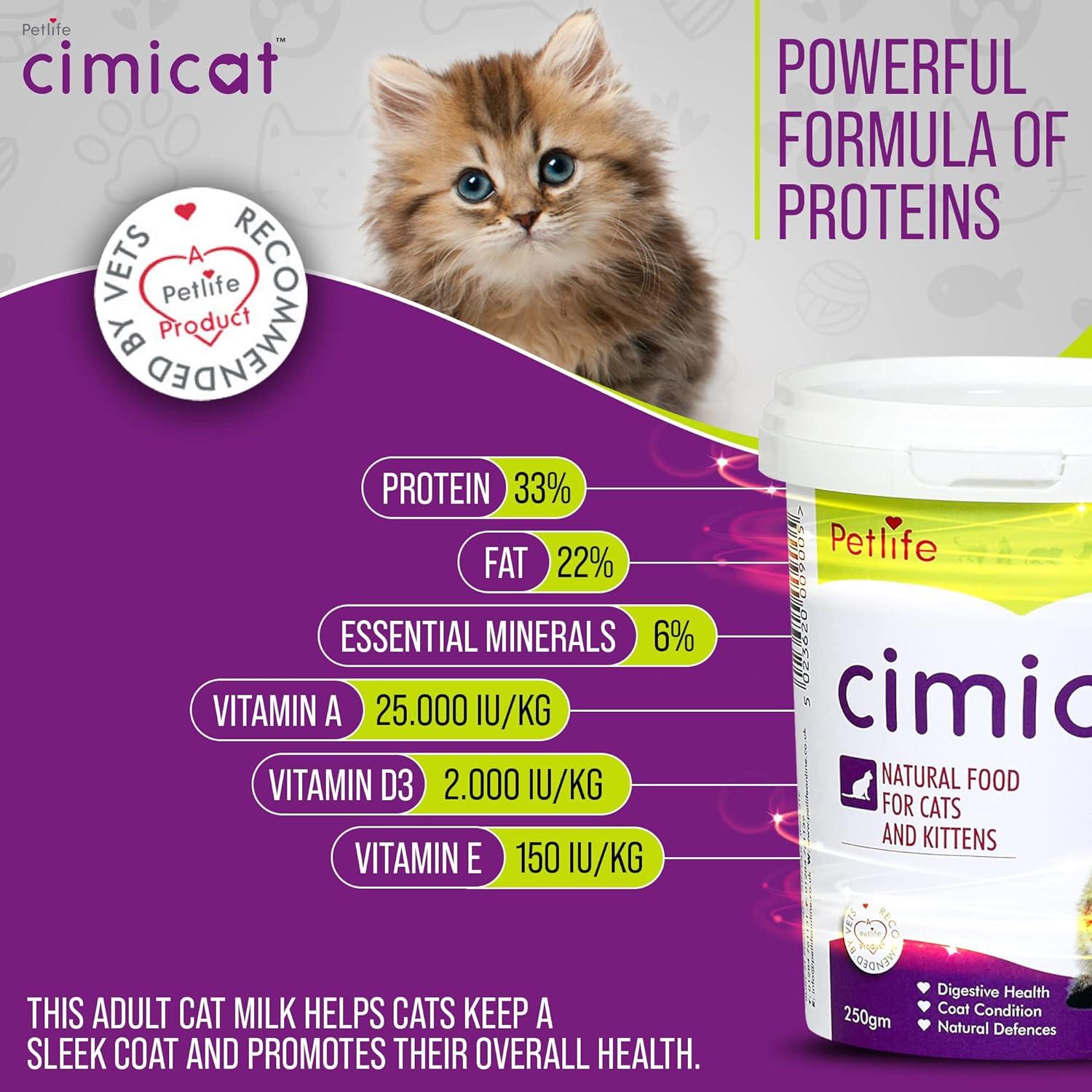 Petlife Cimicat Kitten and Cat Milk Supplement - Vet Recommended ...