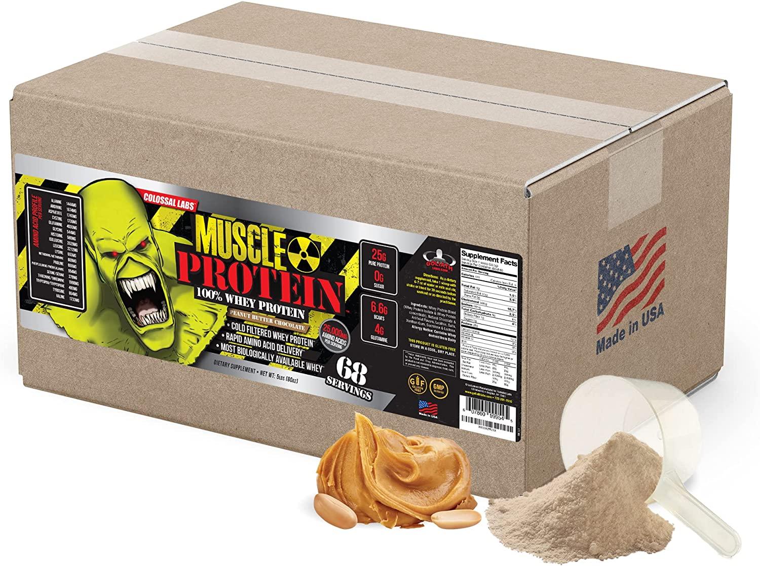 GL Colossal Labs Monster Muscle Protein 5lb Strawberry Pack - High ...