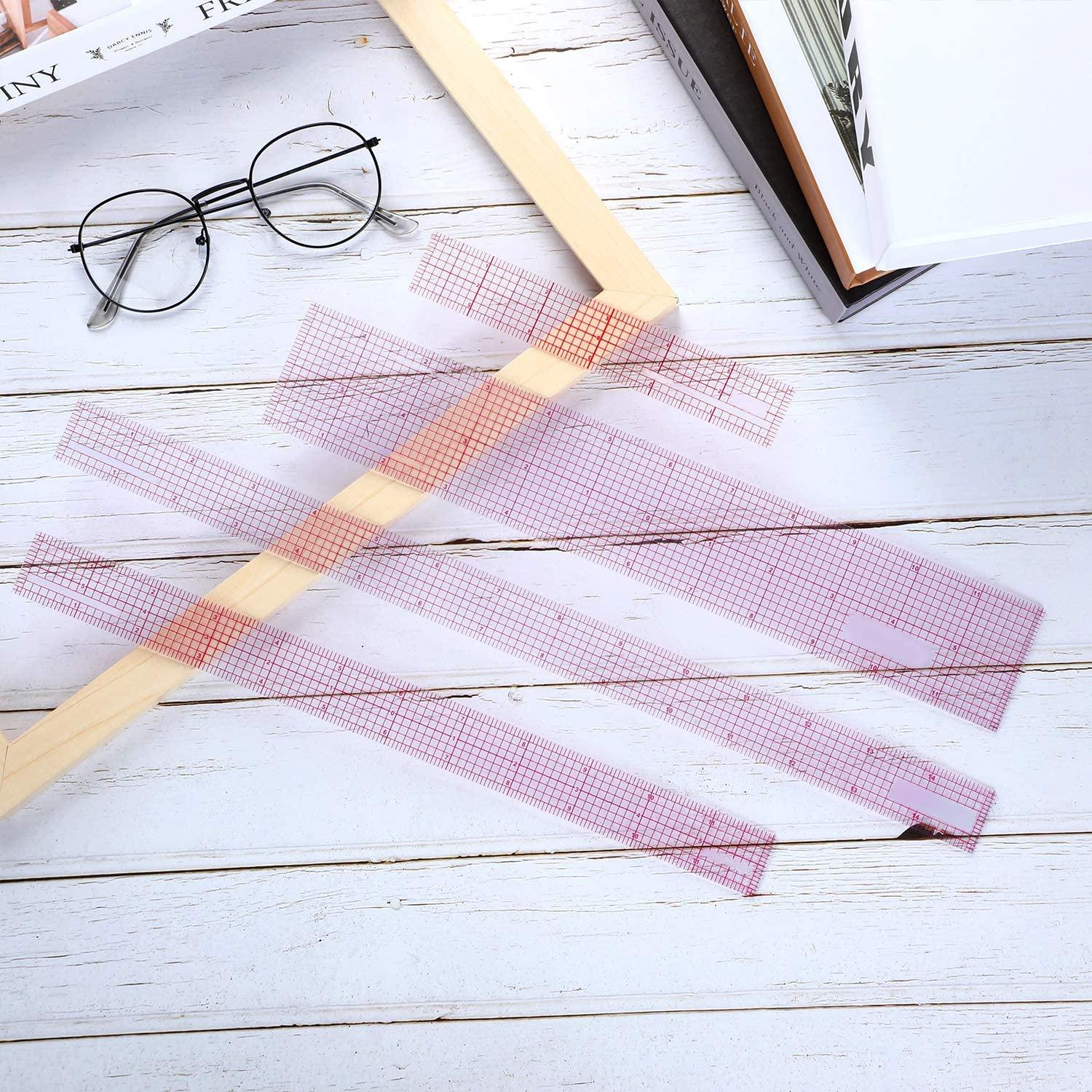 4 Pieces Clear Plastic Ruler Grid Ruler Transparent Ruler Metric Ruler ...