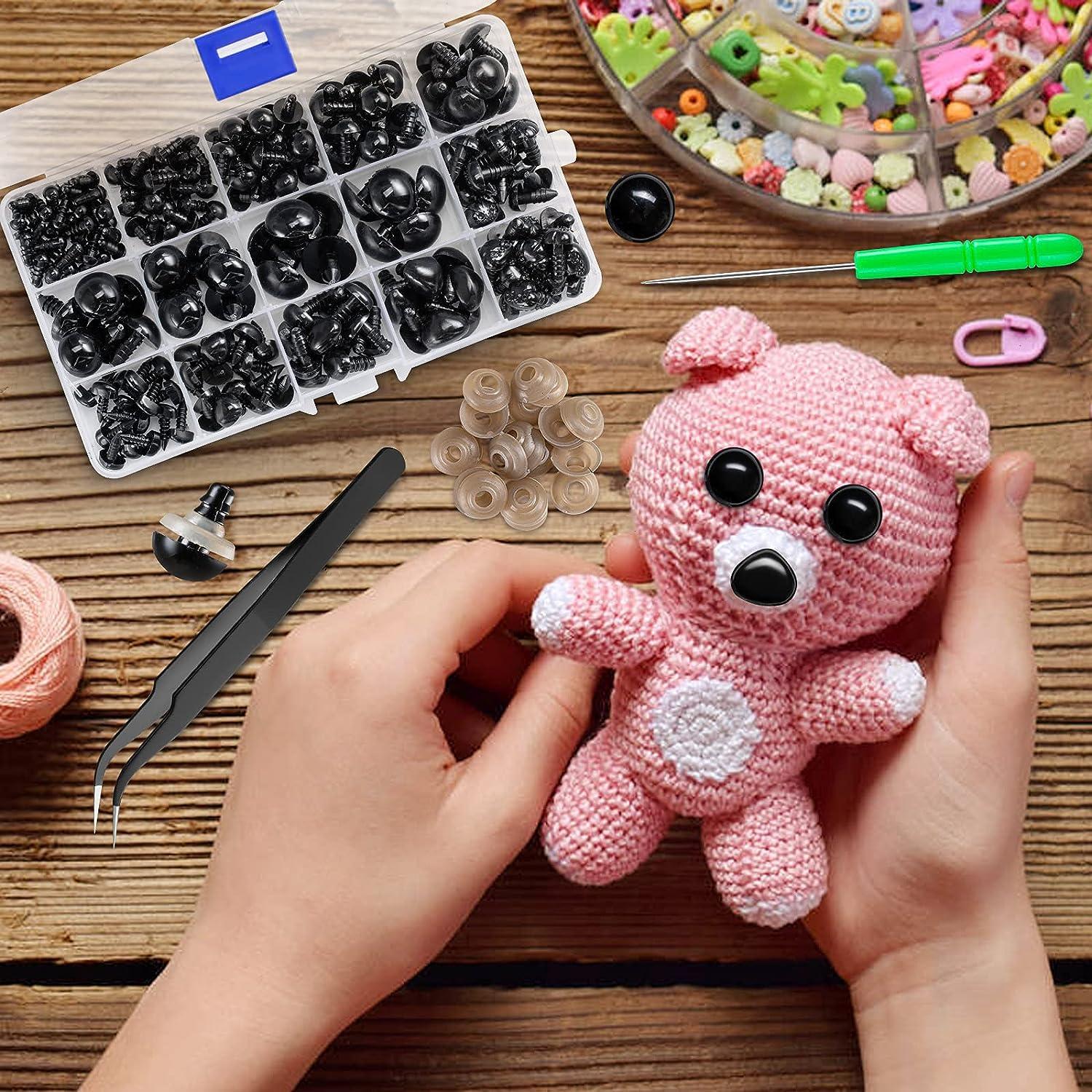 Craft Eyes and Noses Set with Washers & Tweezers for Amigurumi and Doll ...
