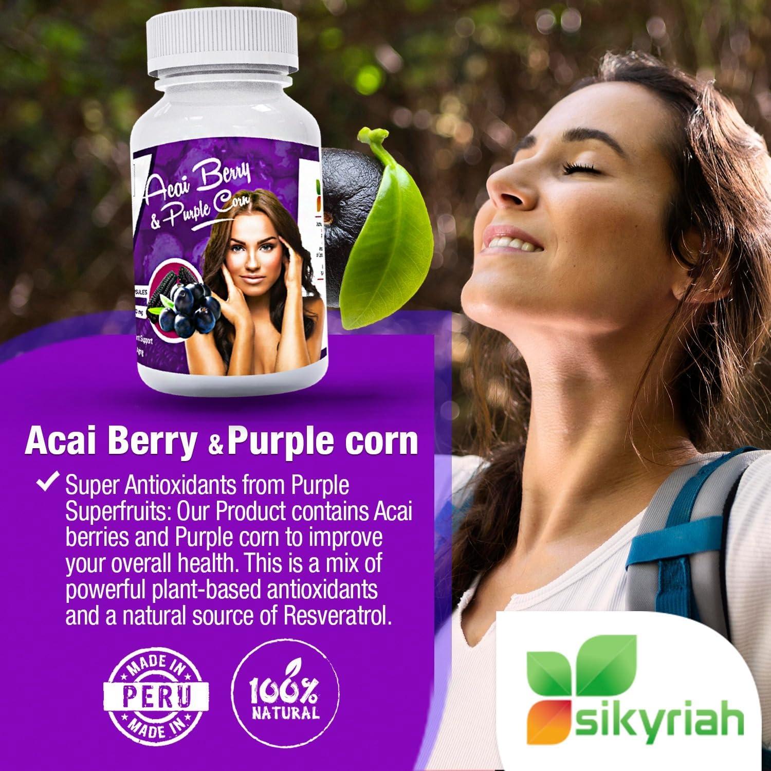 Acai with Purple Corn Capsules l 1000mg per Serving High Antioxidant ...