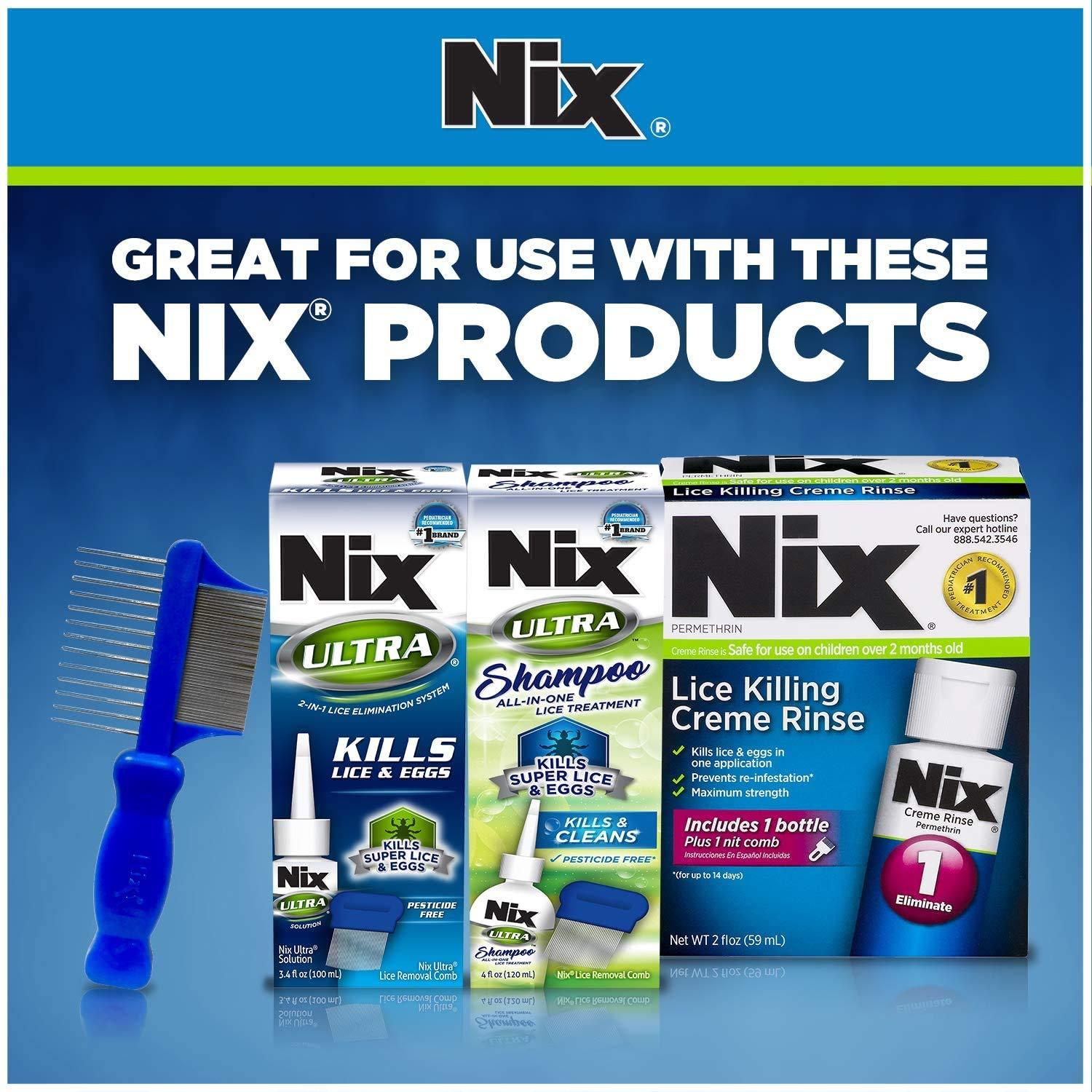 Nix Premium 2-Sided Metal Head Lice & Nits Removal Comb - Effective ...