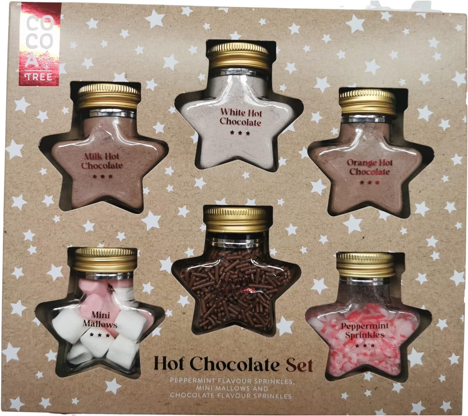 Deluxe Hot Chocolate Kit Gift Set - 6 Flavoured Chocolate Jars with ...