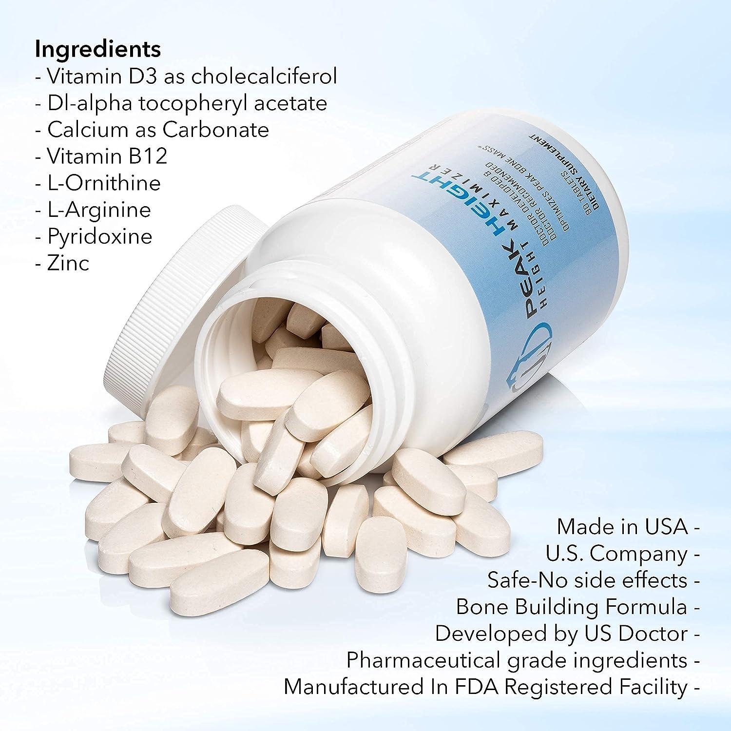 Peak Height Maximizer - 540 Tablets Pack for Height Growth | 6-Month ...