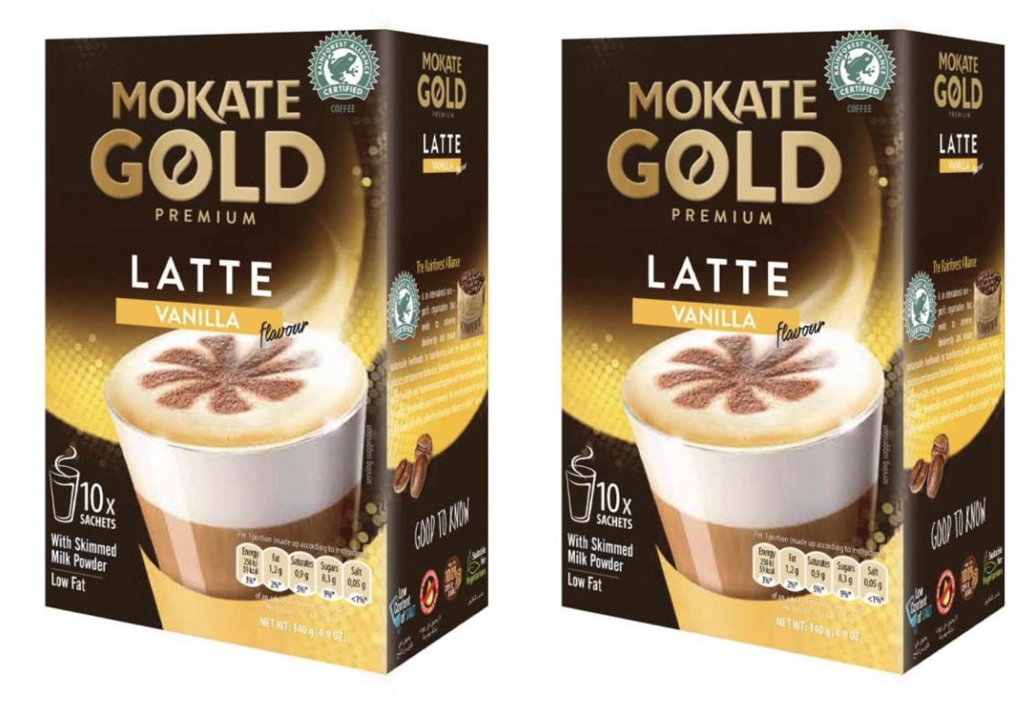 Mokate Gold Premium Latte Vanilla Flavour with skimmed milk Powder 2x ...