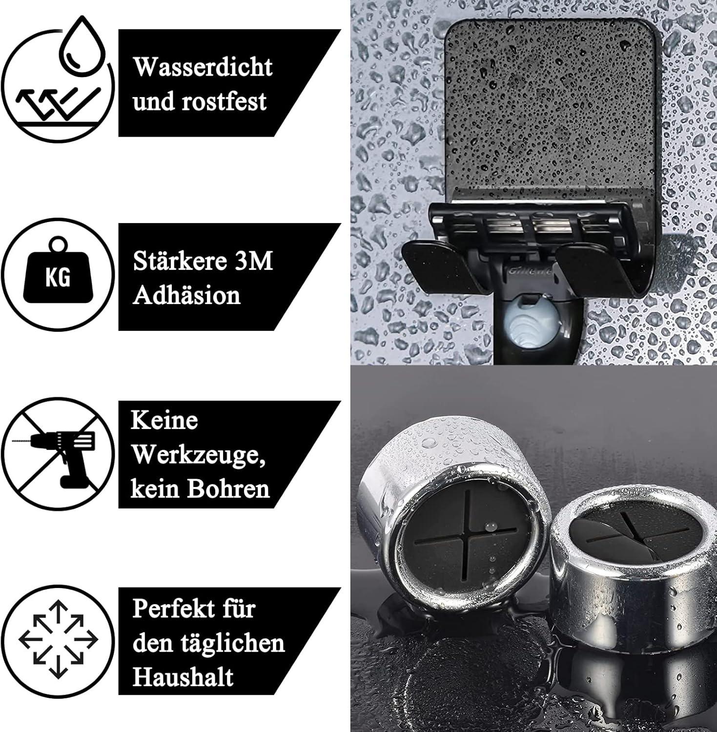 Shop Aot 2x Razor Bracket Shower - Black & Silver Towel Holder | Multi ...