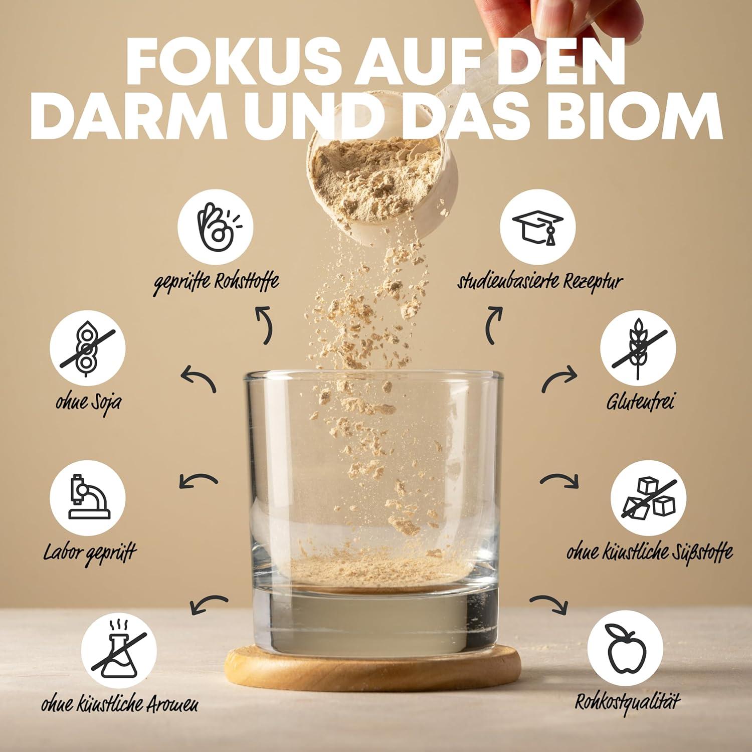 Organic Intestinal Flora Powder - 13 Probiotic Strains Fiber-Rich ...