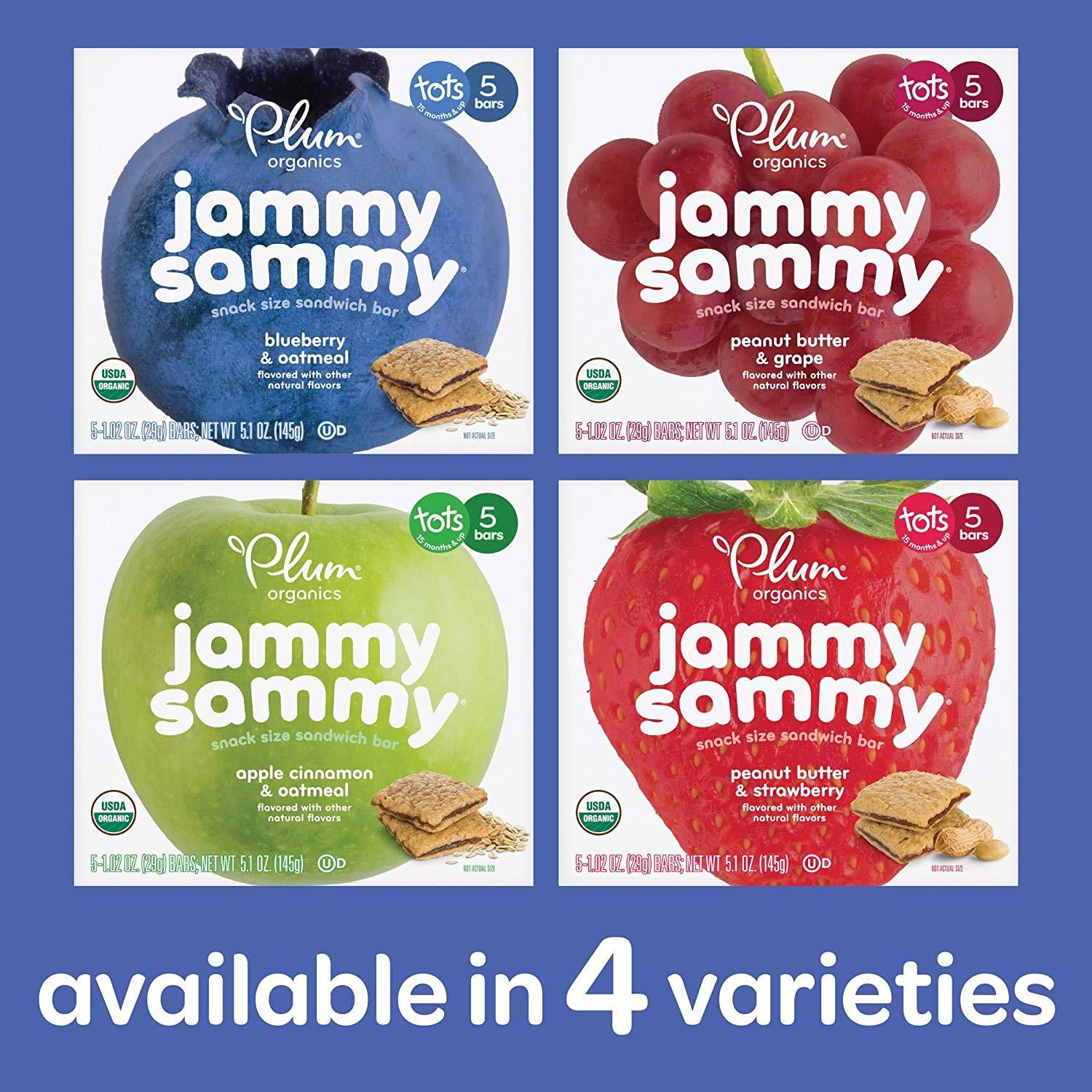 Plum Organics Jammy Sammy Sandwich Bars | Apple Cinnamon & Oatmeal ...