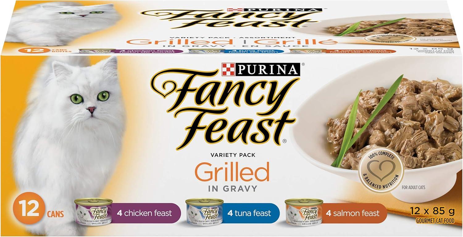 Fancy Feast Wet Cat Food: Cheddar Delights Grilled Variety Pack ...