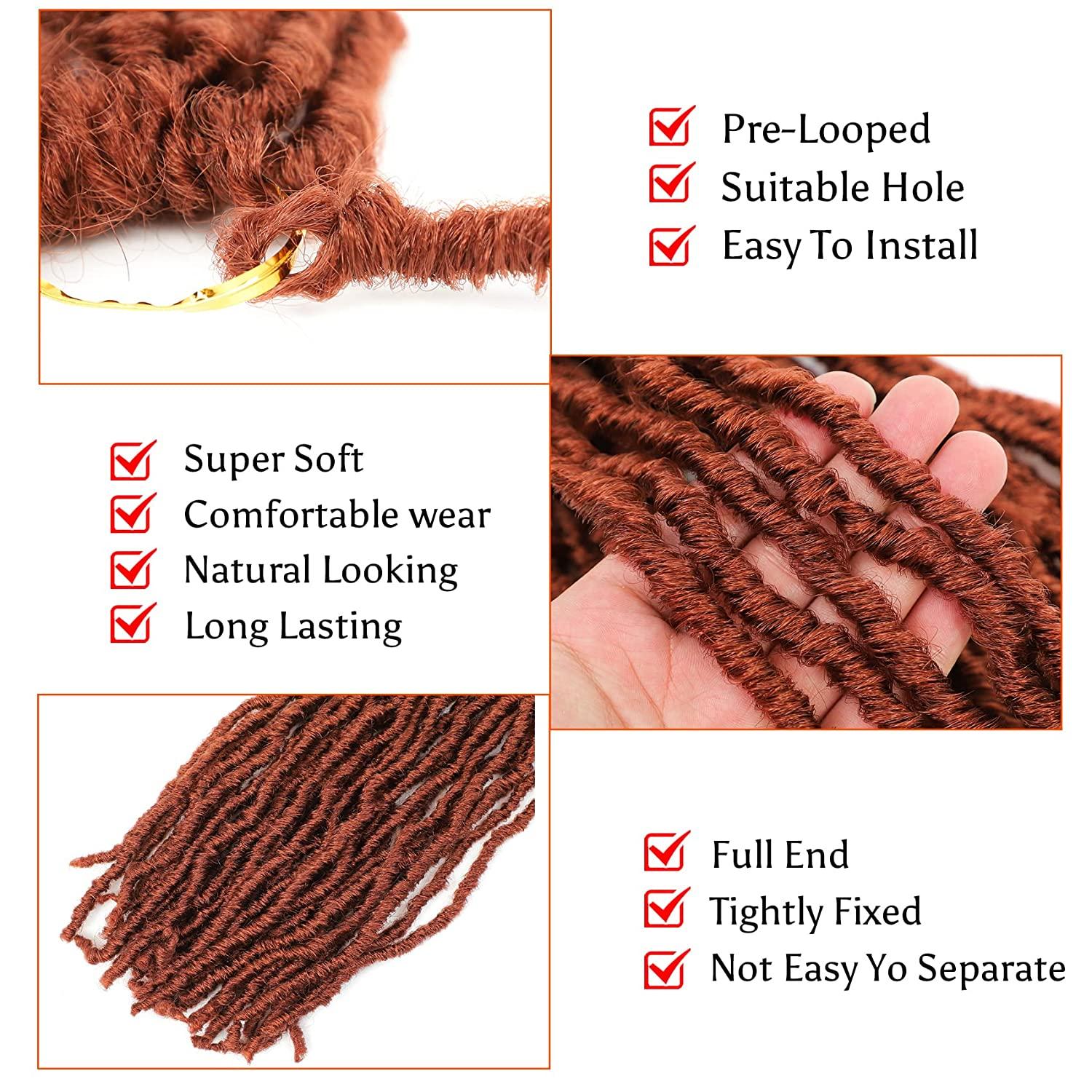 Soft Locs 36 Inch Crochet Hair 5 Pack Faux Goddess Locs Synthetic Curly ...
