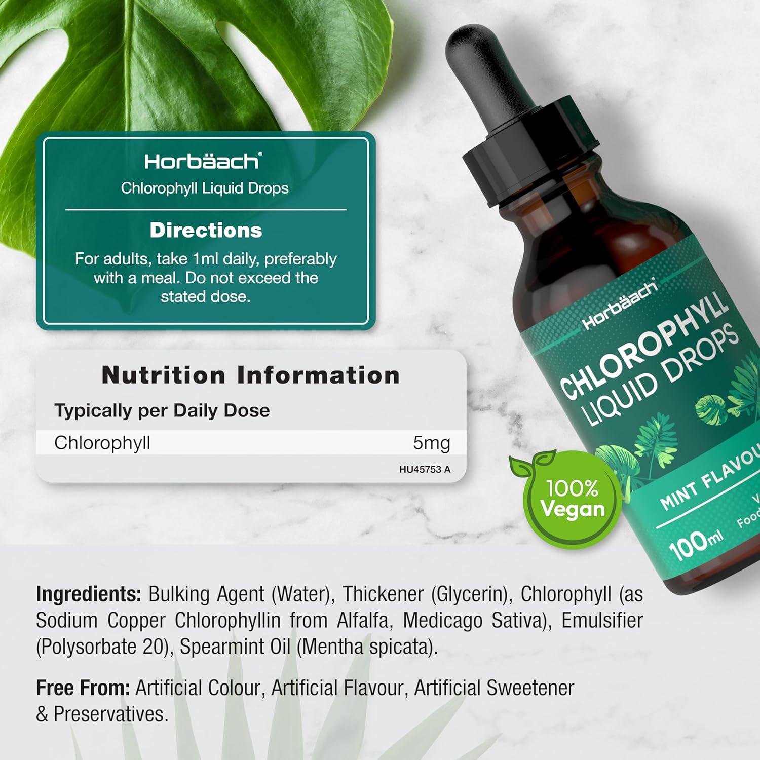 Liquid Chlorophyll Drops for Water | 100ml - 3+ Months Supply | Vegan ...