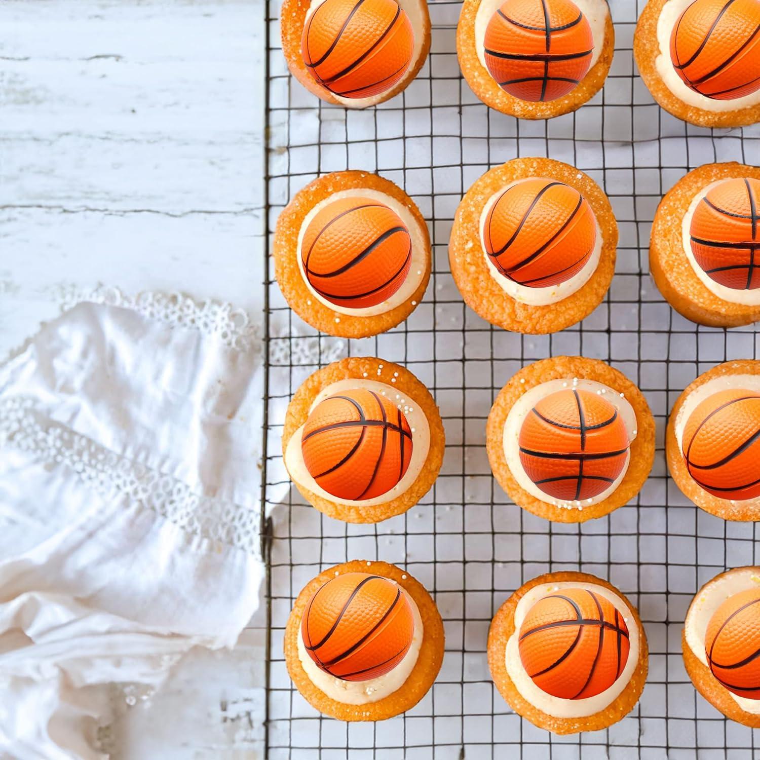 Ephlyn 10 Pack 3D Basketball Cupcake Toppers Basketball Cake Toppers ...