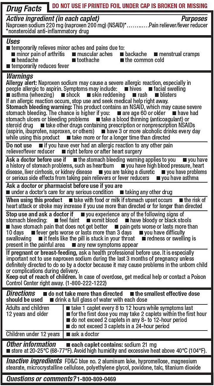 Member's Mark 220mg Naproxen Sodium (400 ct.) - Fast-Acting Pain Relief ...