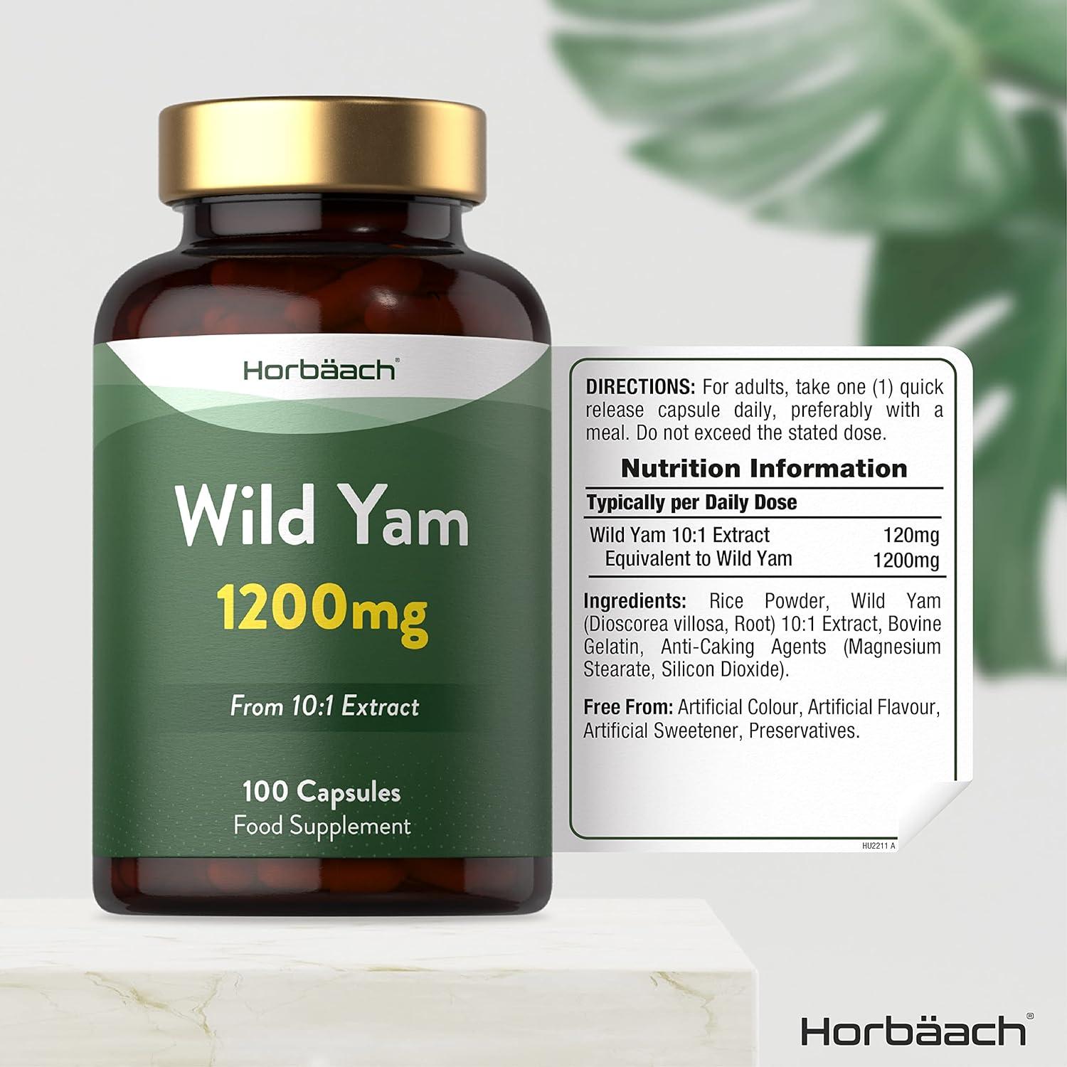 Wild Yam Capsules 1200mg Menopause Support Supplement | Wild Yam Root ...
